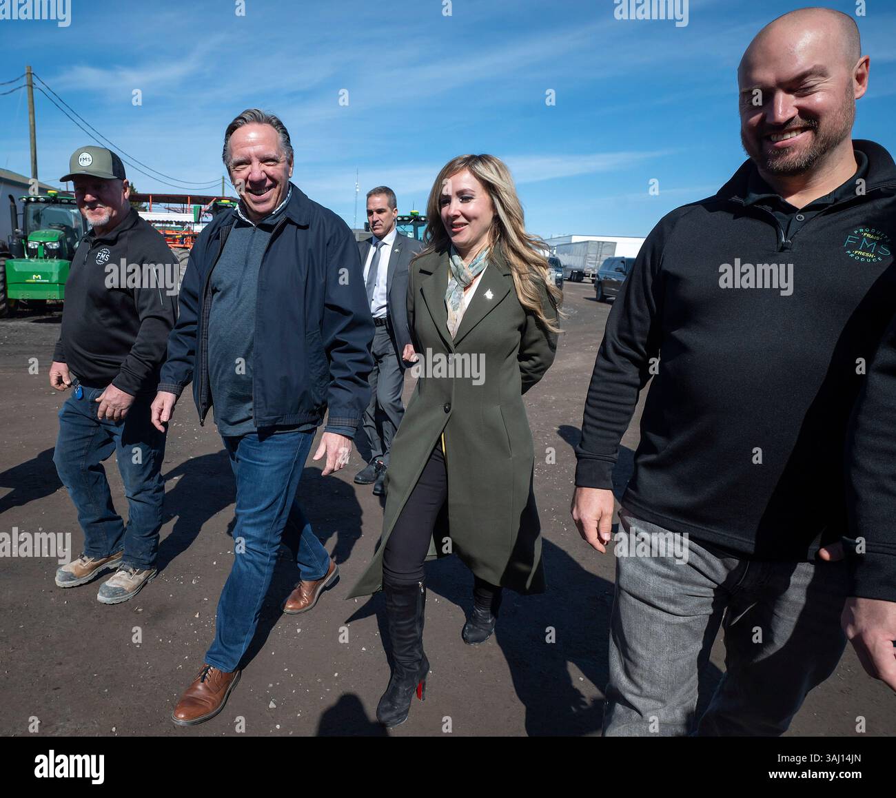 Sherrington, Canada. 10th Apr, 2025. Quebec Premier Francois Legault ...