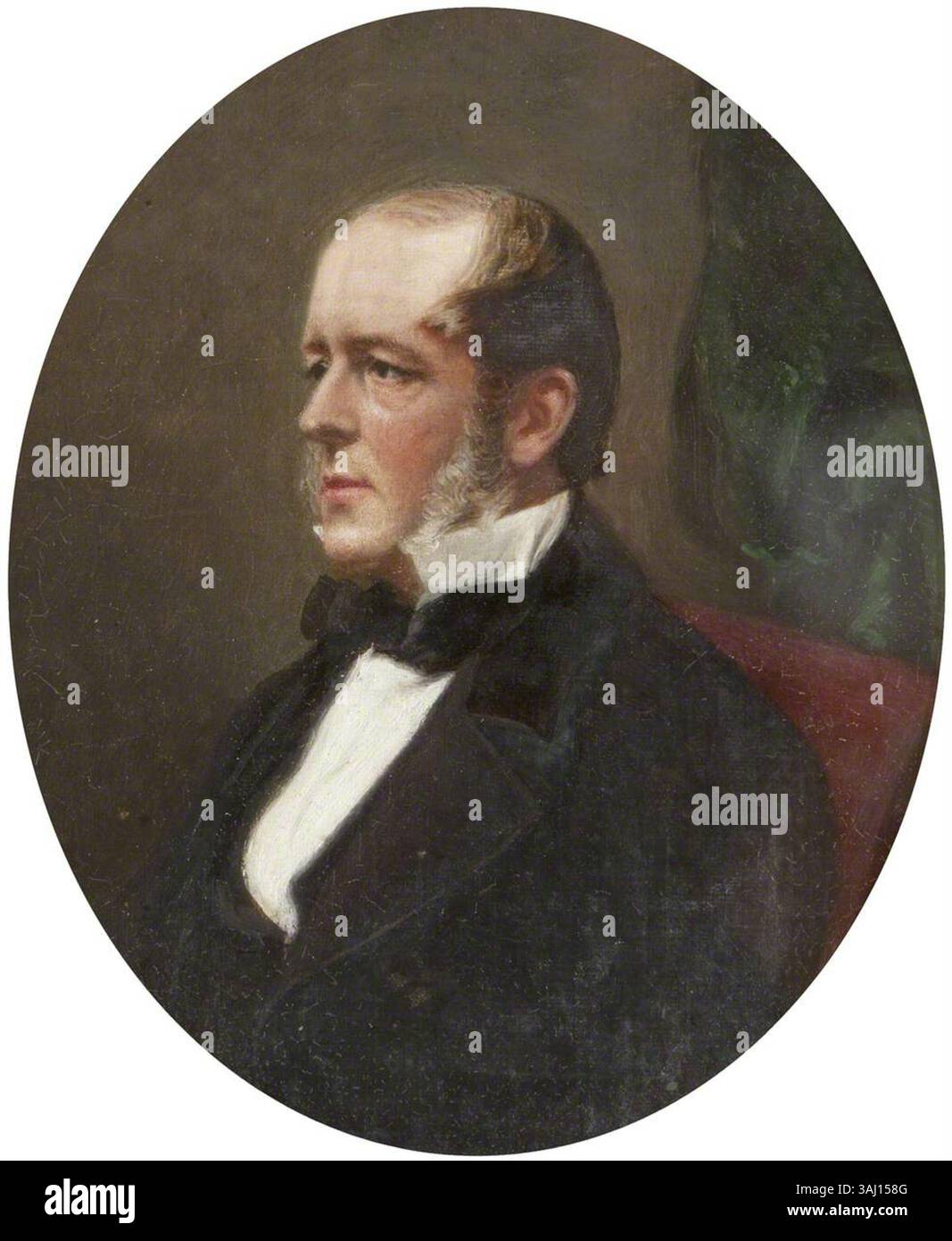 This 19th-century portrait, attributed to Edward W. Croxon, depicts a distinguished subject ...