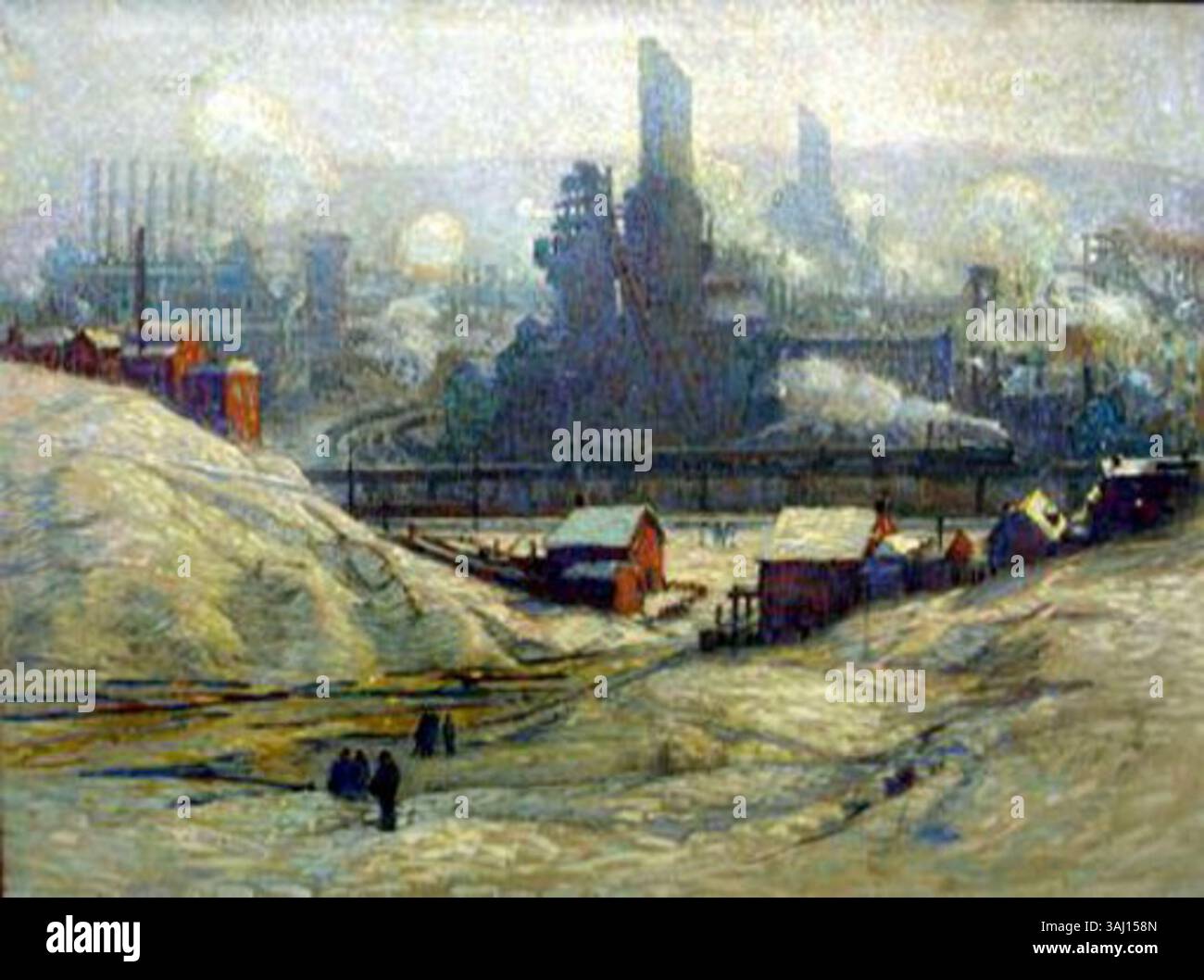 'Steel Mills,' painted by Arthur Watson Sparks (1871-1919) before 1919 ...