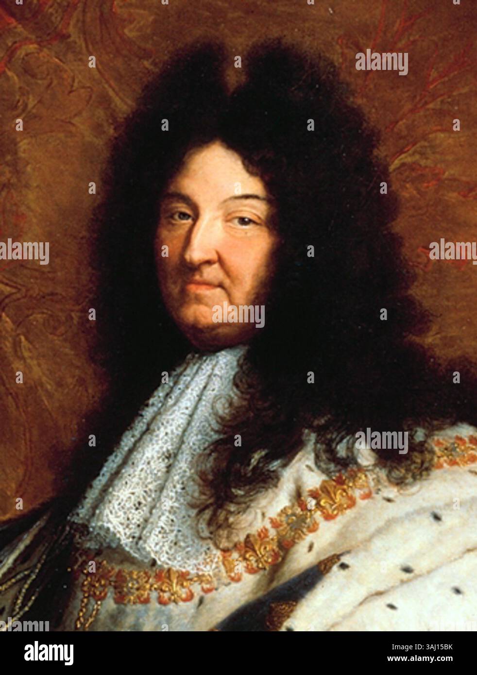 This portrait by Hyacinthe Rigaud, painted between 1700 and 1701, depicts Louis XIV of France in ...