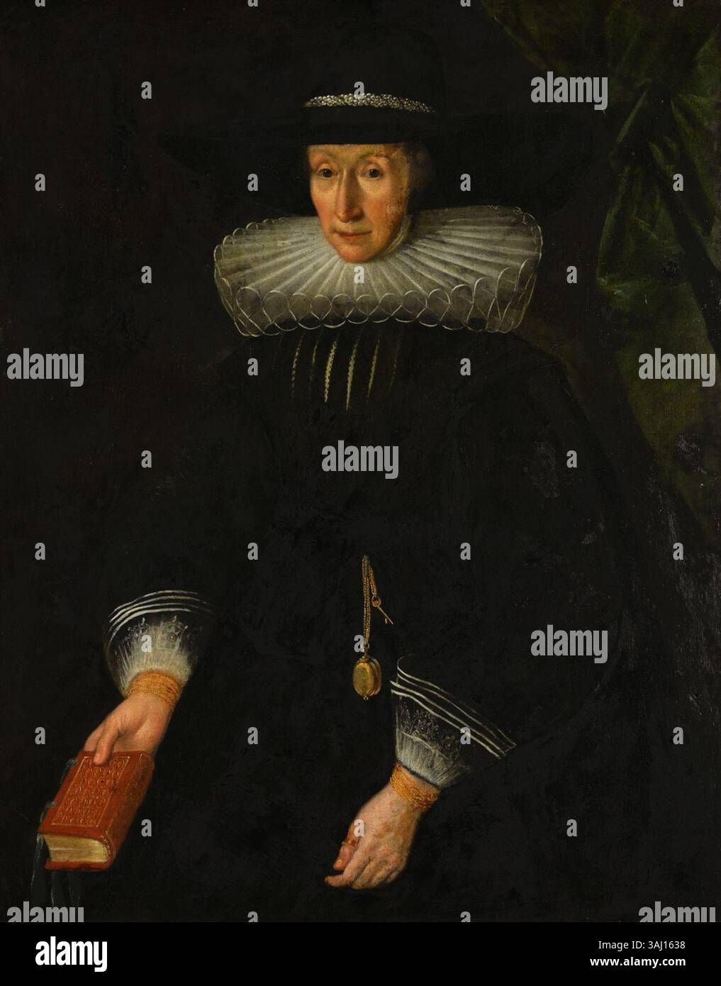 This 1636 portrait, attributed to Edward Bower, depicts Jane Adrian ...