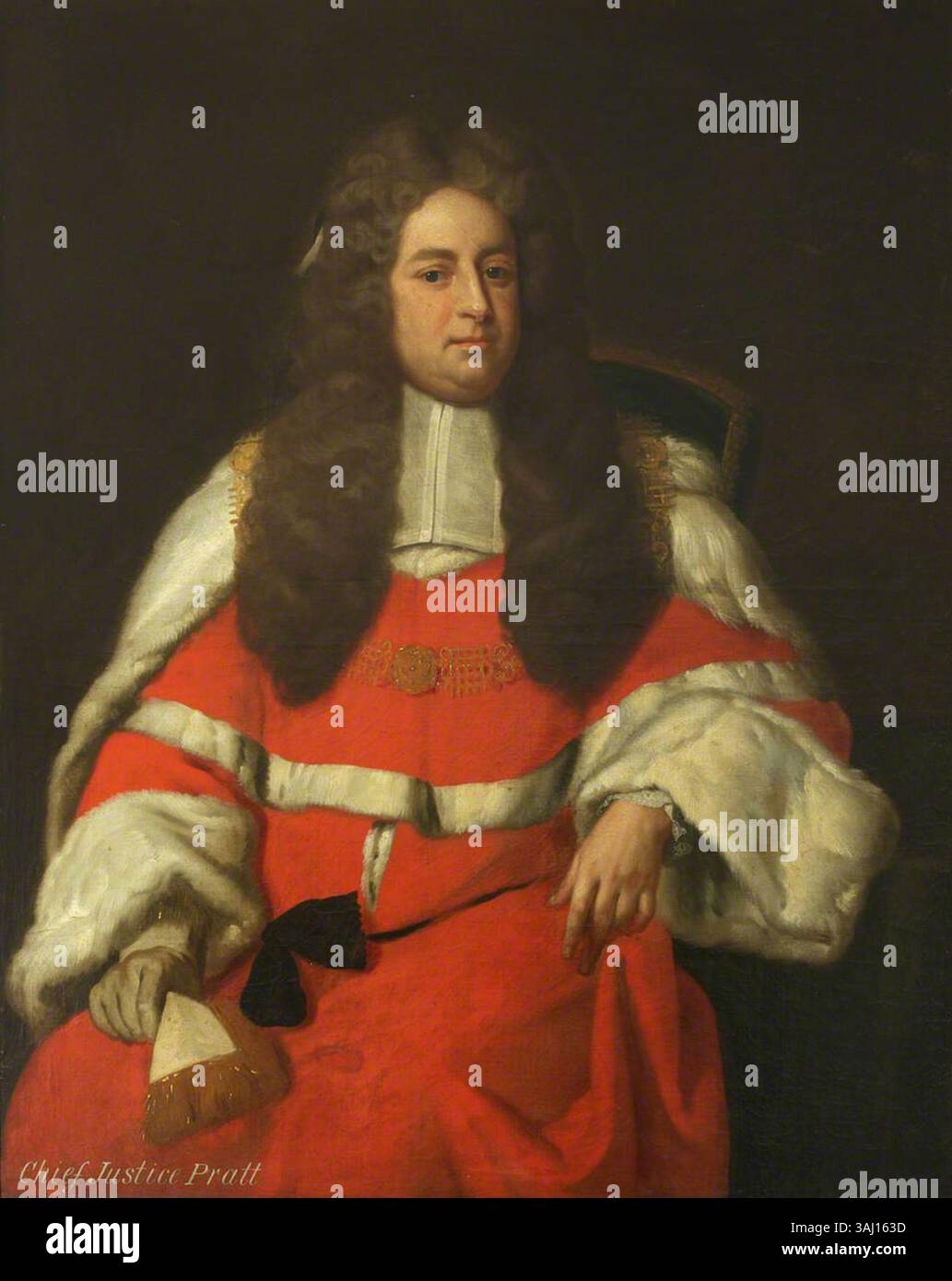 This portrait, attributed to Michael Dahl, depicts Sir John Pratt, Lord ...