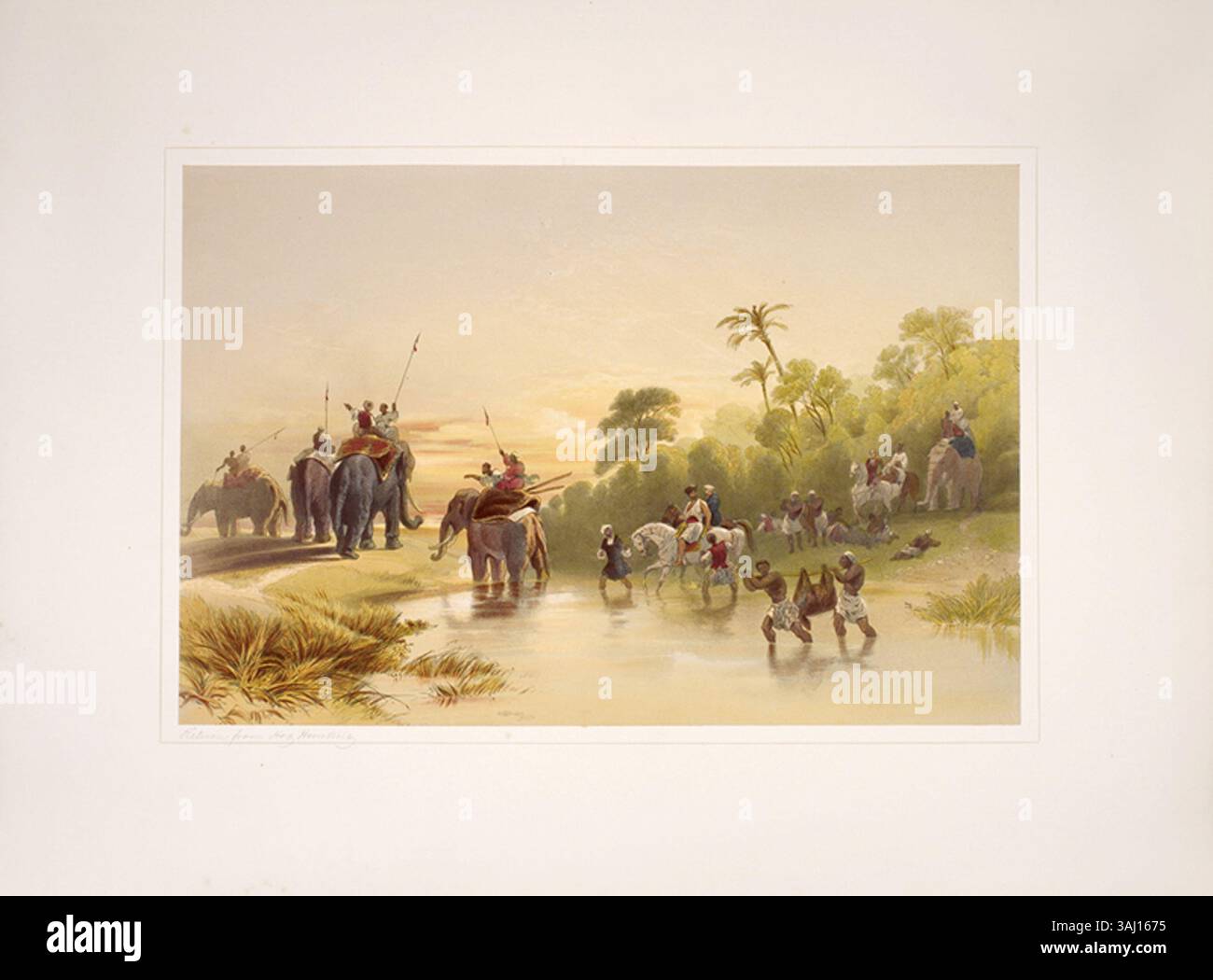 This 1847 print, Plate 3 from the 'Recollections of India' series ...