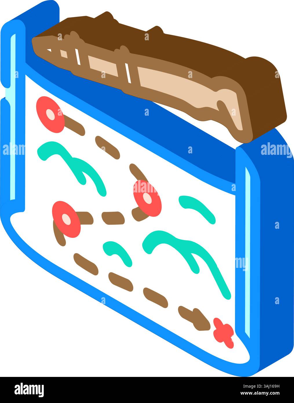 trail map pole nordic walking isometric icon vector illustration Stock ...