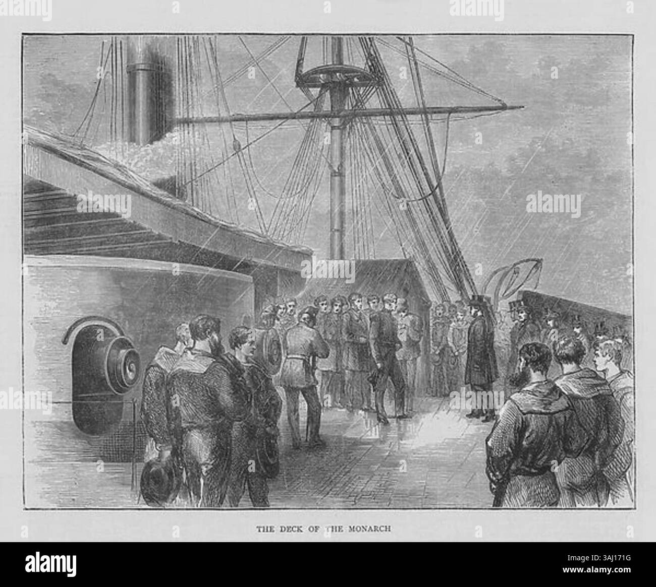 The illustration from The Graphic, December 25, 1869, portrays the deck ...