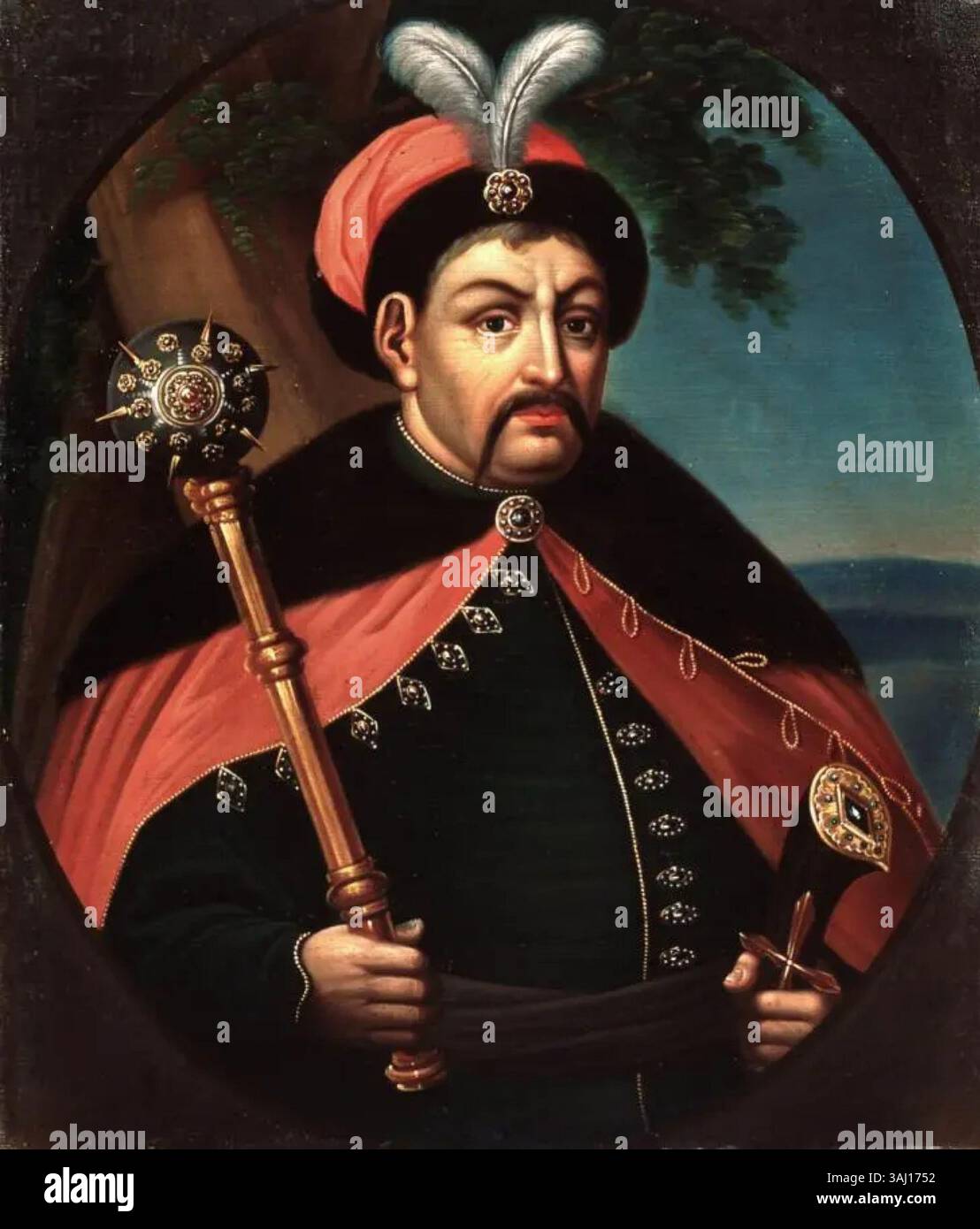This 1840s portrait of Bohdan Khmelnytsky, painted by Stepan Zemlyukov ...