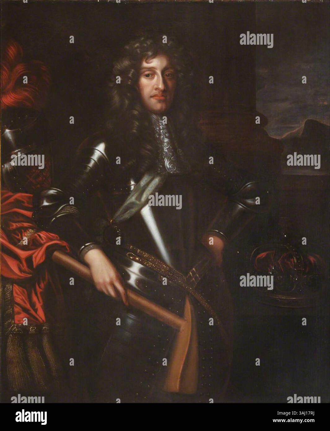 A portrait of King James II, painted between 1676 and 1687 in the ...