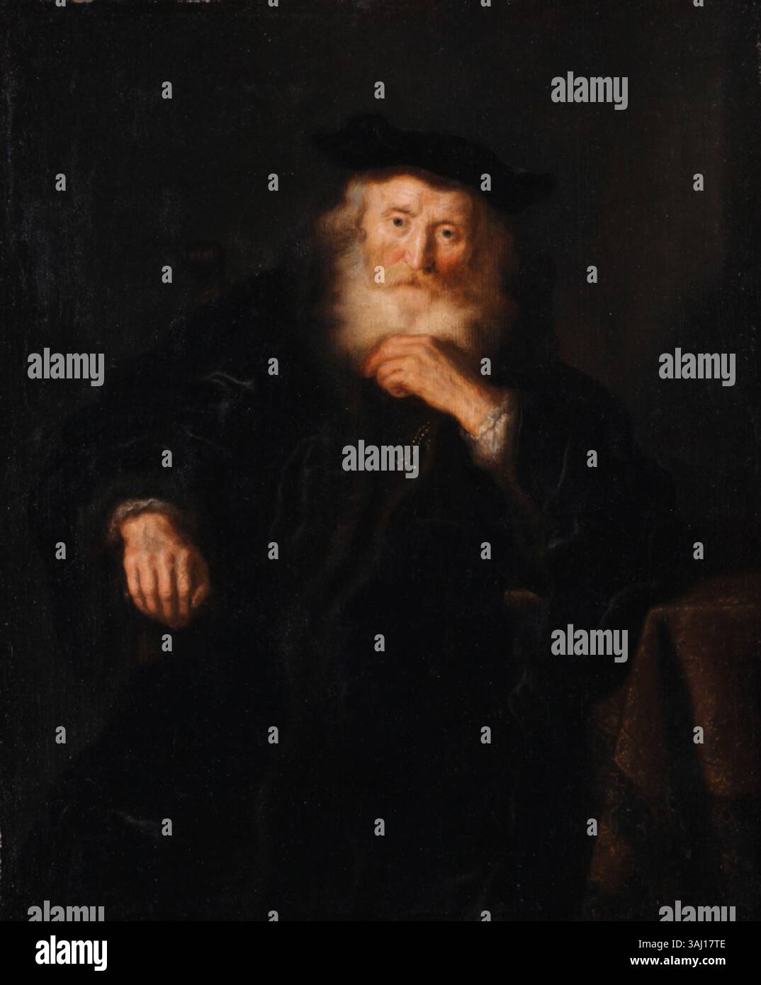 Old man wearing a beret by Salomon Koninck, painted between 1648-1649 ...