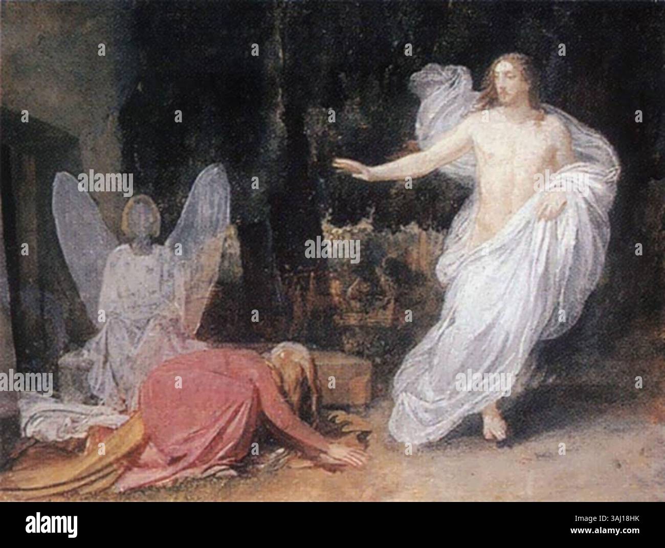 The Appearance of Christ to Mary Magdalene, painted by Alexander Ivanov in 1833, depicts the ...