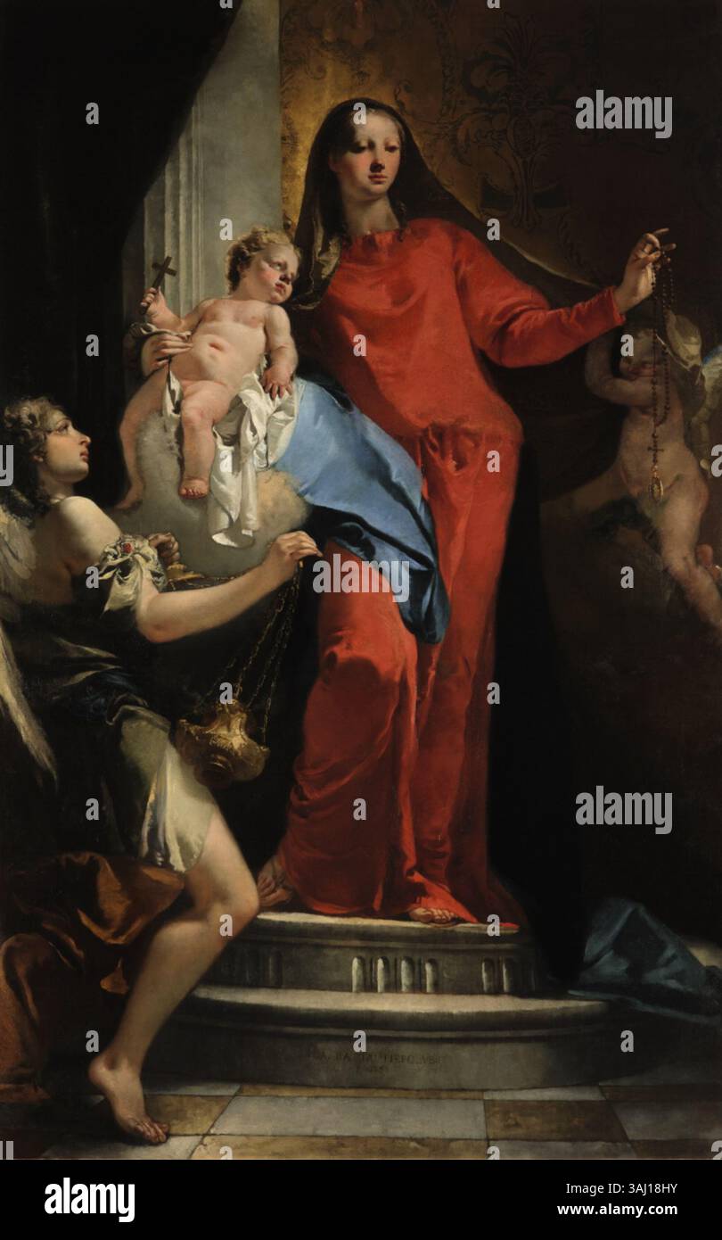 'Madonna of the Rosary with Angels' by Giovanni Battista Tiepolo ...