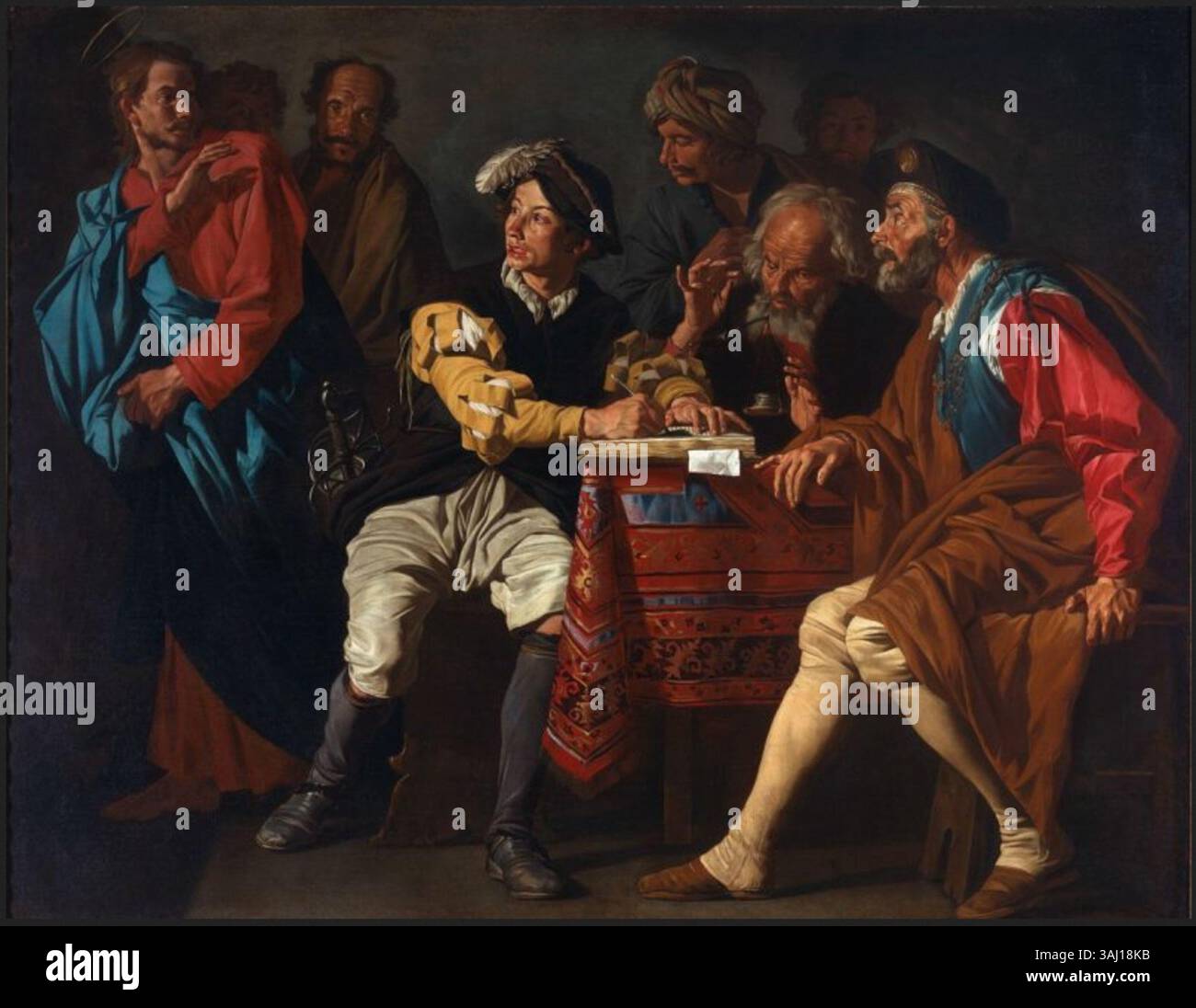 Matthias Stom's 1629 painting 'The Calling of St. Matthew' depicts the moment of St. Matthew's ...