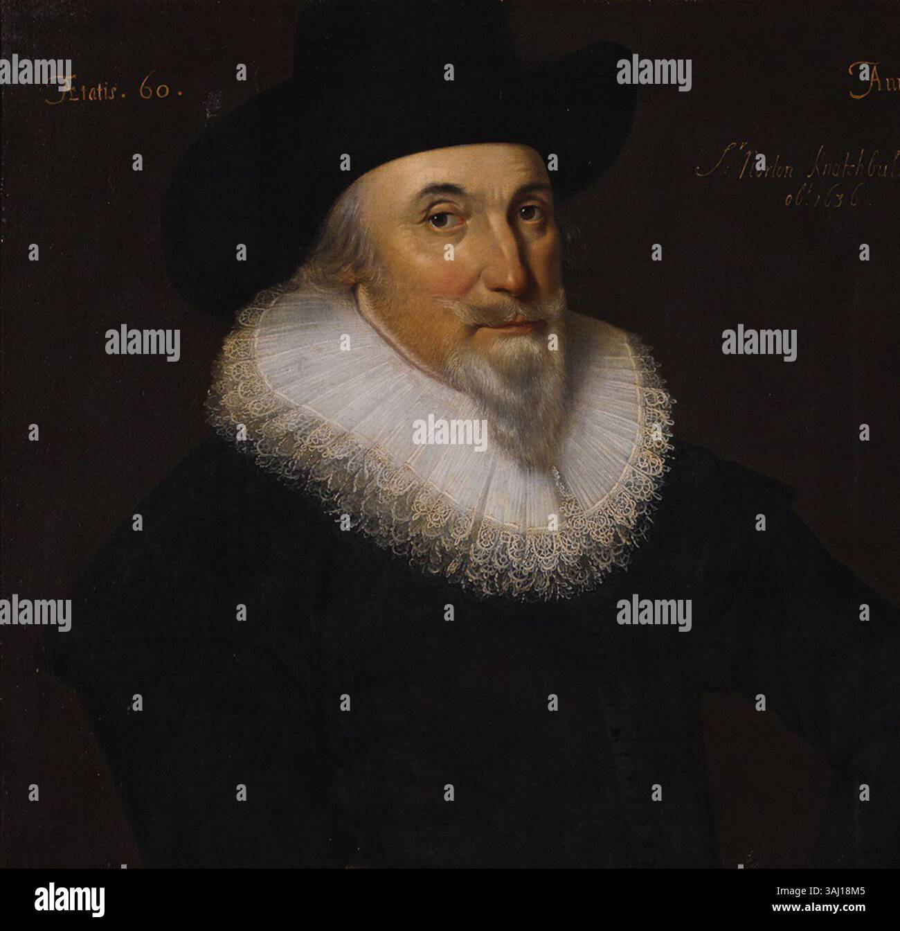 This oil painting by Gilbert Jackson from 1629 portrays Sir Norton ...