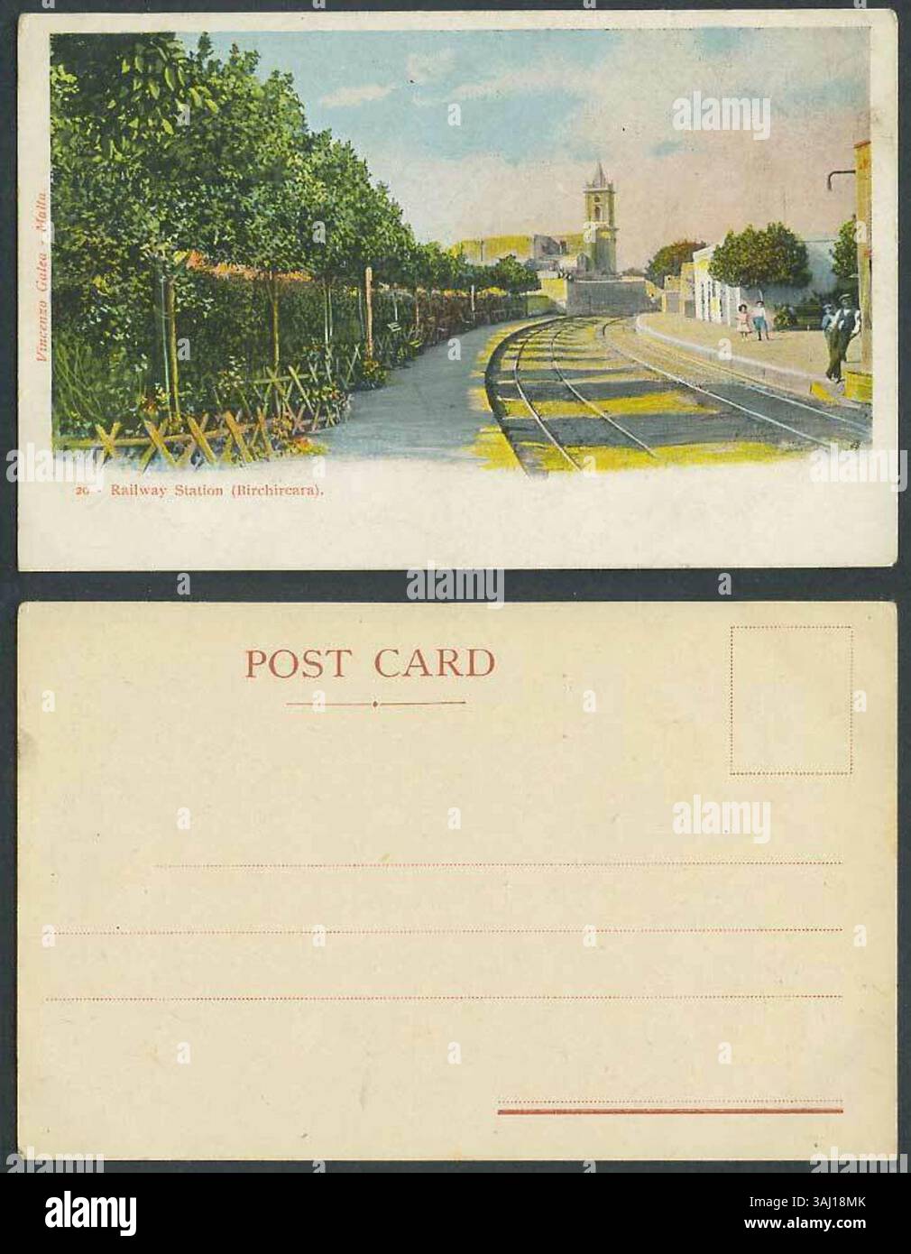 This circa 1920 postcard by Vincenzo Galea depicts Birkirkara Railway ...