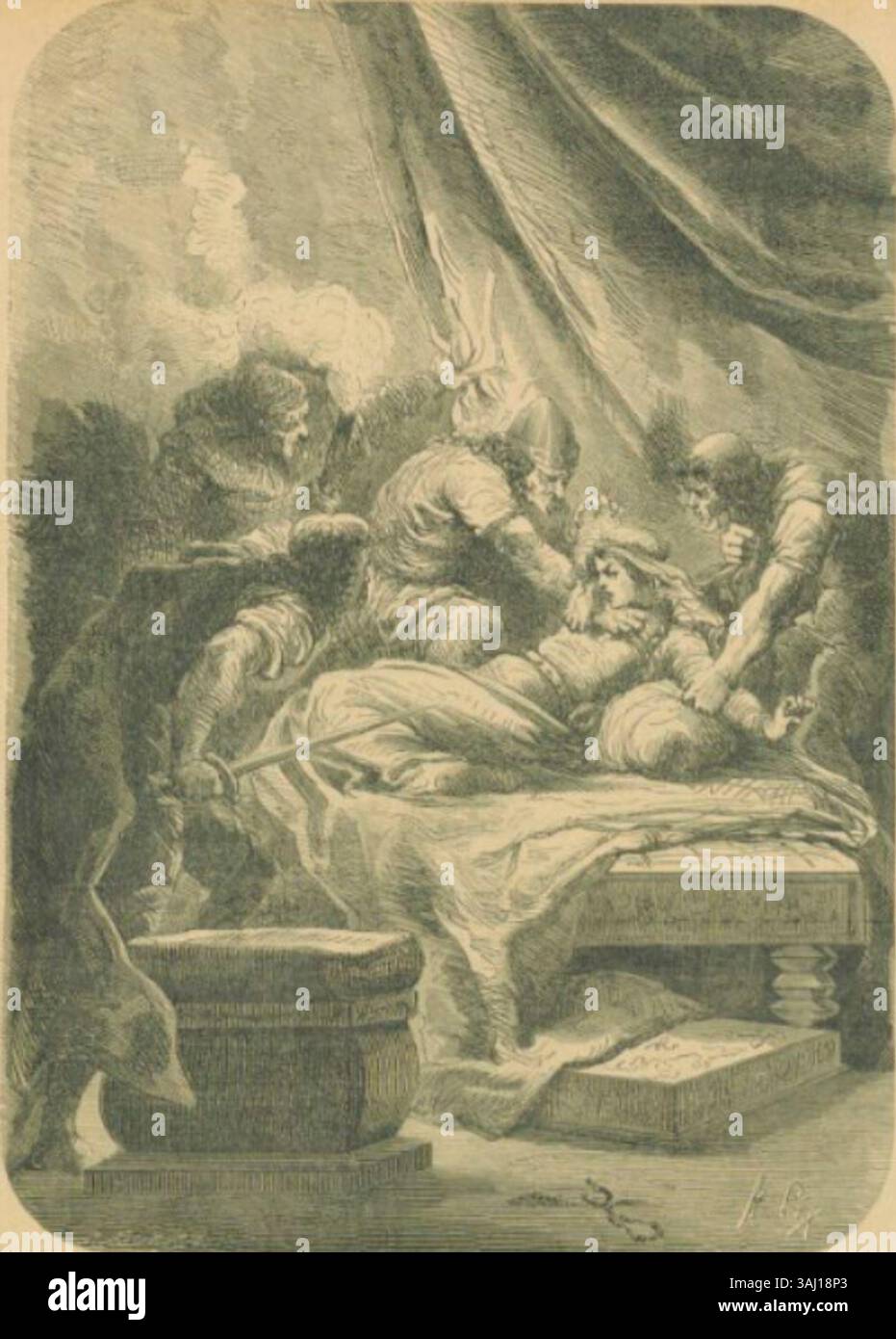 The 'Murder of Galswinthe' by Paul Lehugeur, painted in 1890, portrays ...