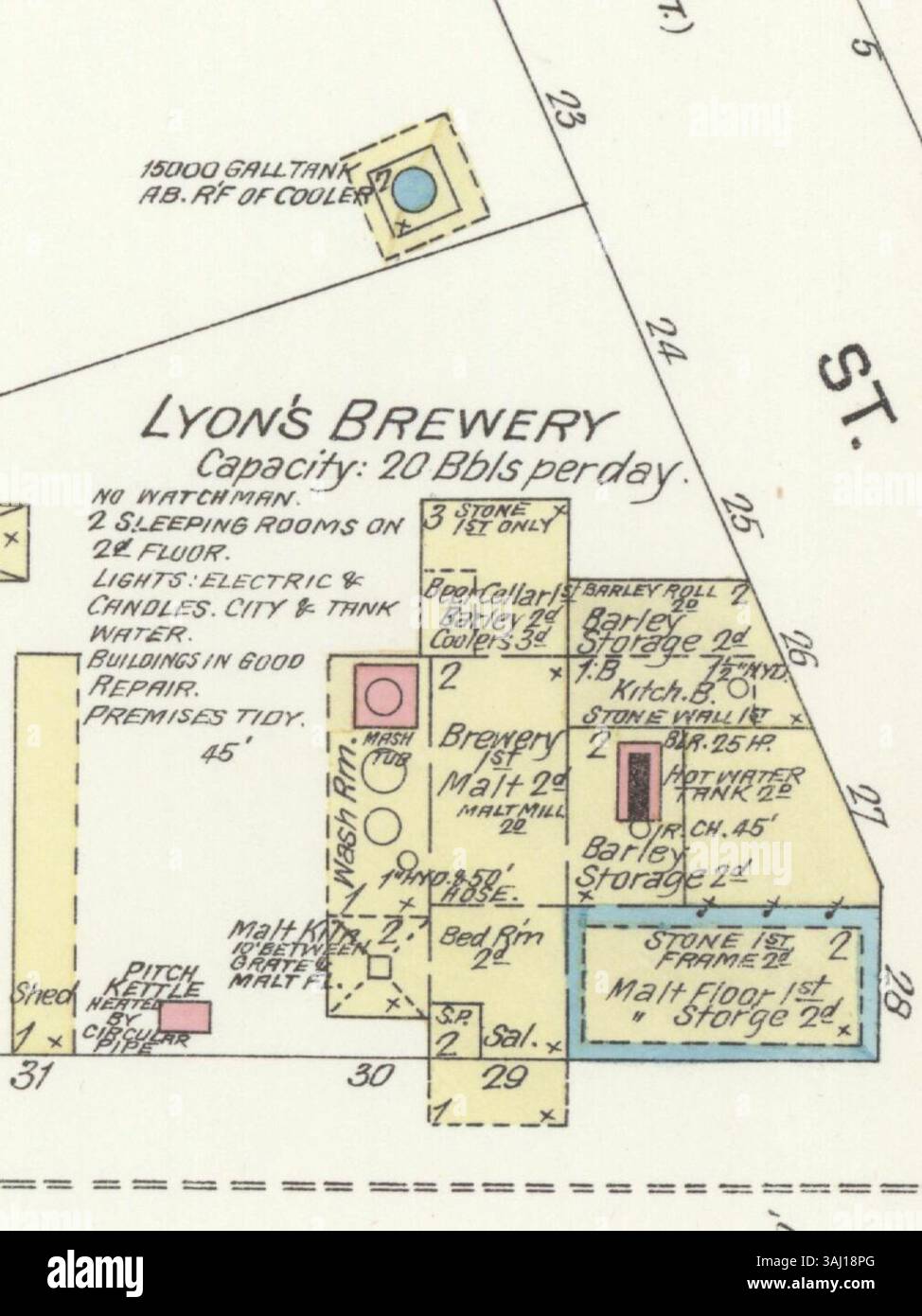 A Sanborn Fire Insurance map from December 1896 depicting Lyon's ...