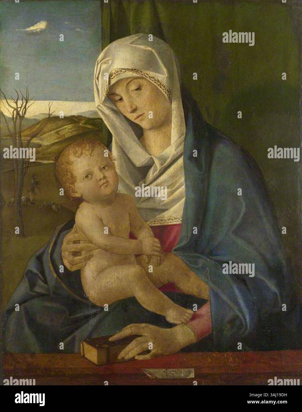 This painting, created in the workshop of Giovanni Bellini, depicts the ...