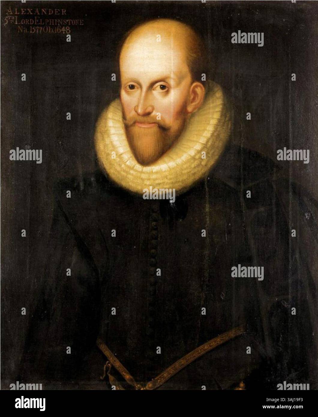 This 1620 oil portrait of Alexander, 5th Lord Elphinstone, depicts him ...