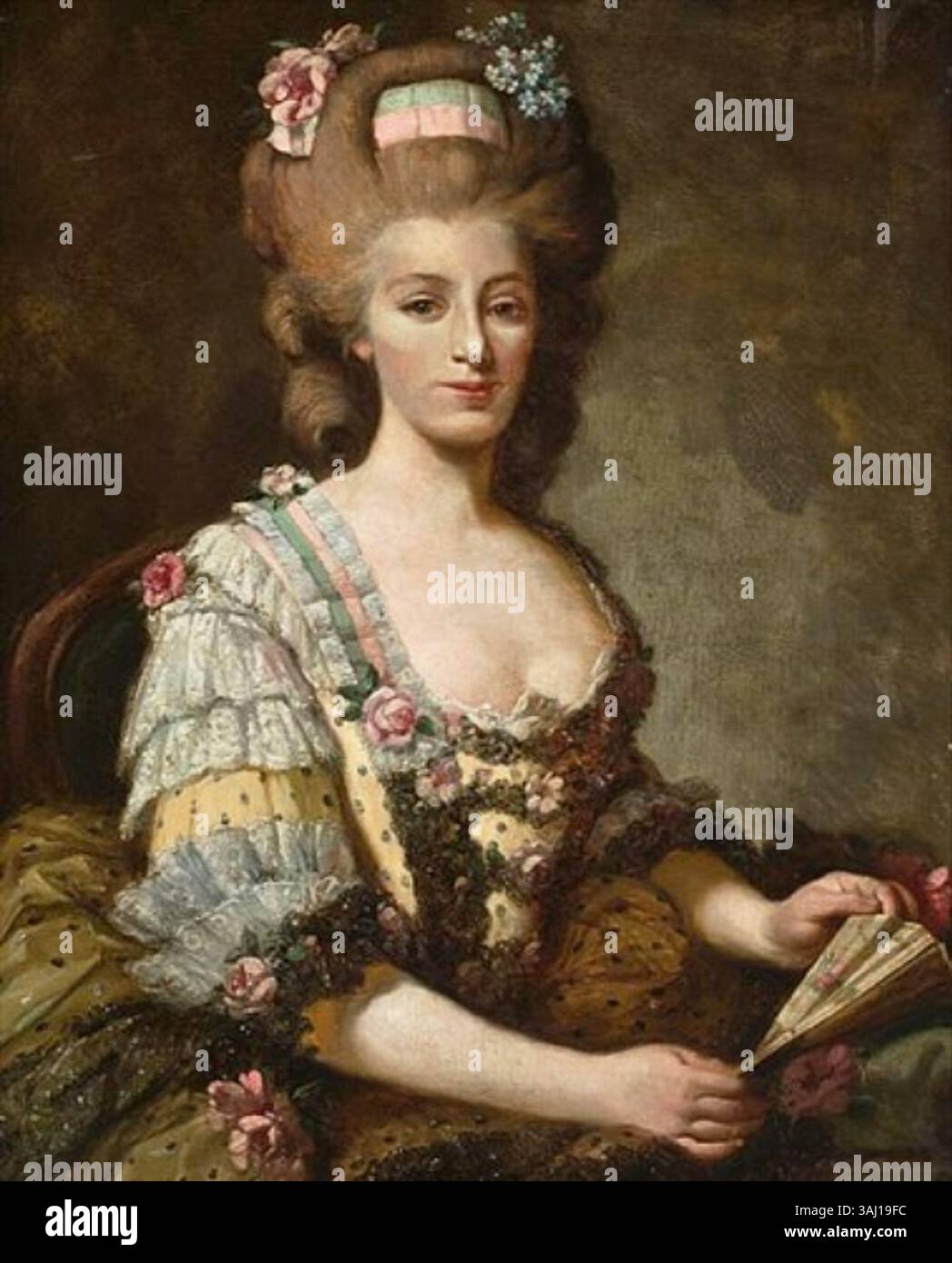 This 18th-century portrait by a follower of Antoine Vestier depicts a ...