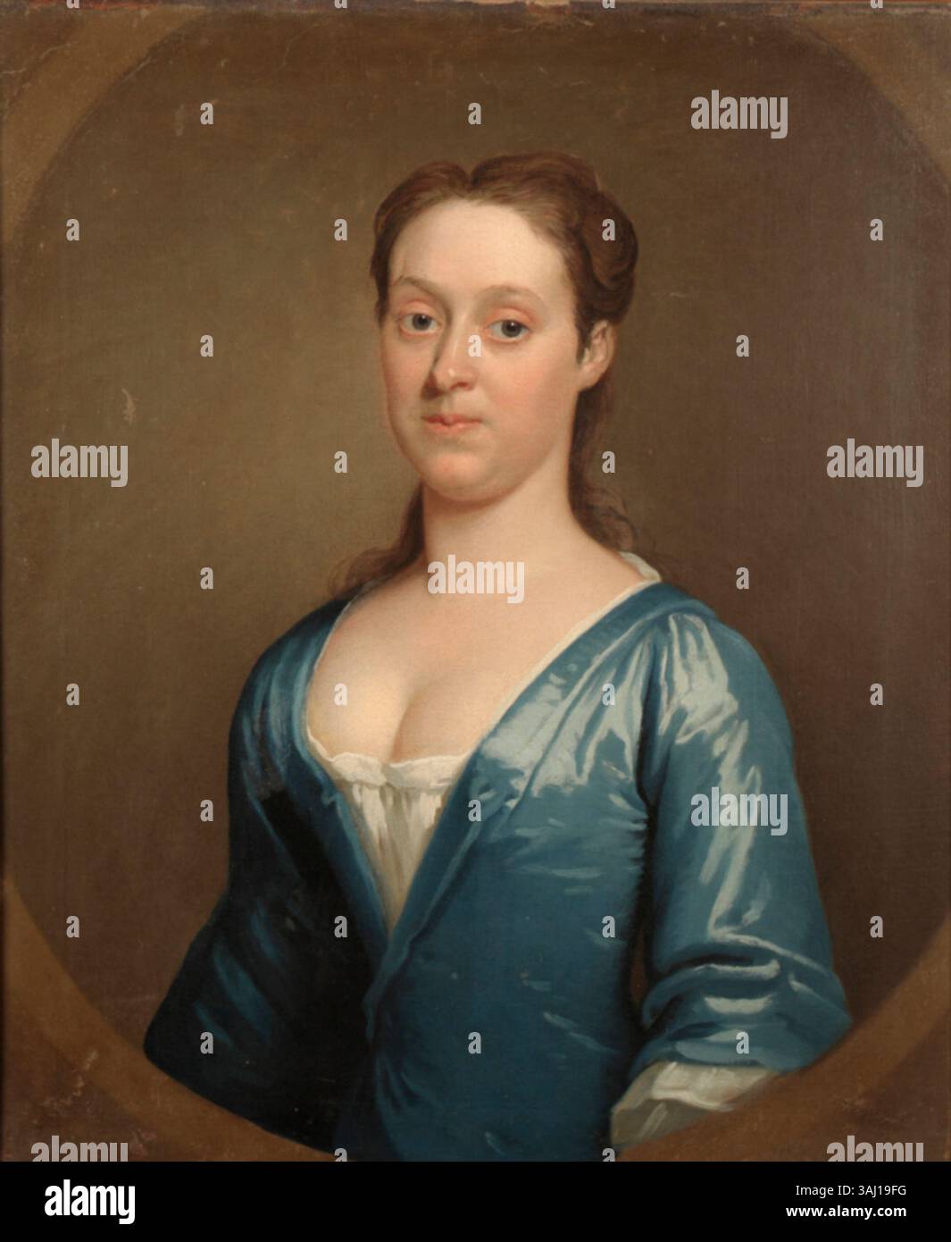 A portrait of a young lady by Hamlet Winstanley, created between 1720 ...