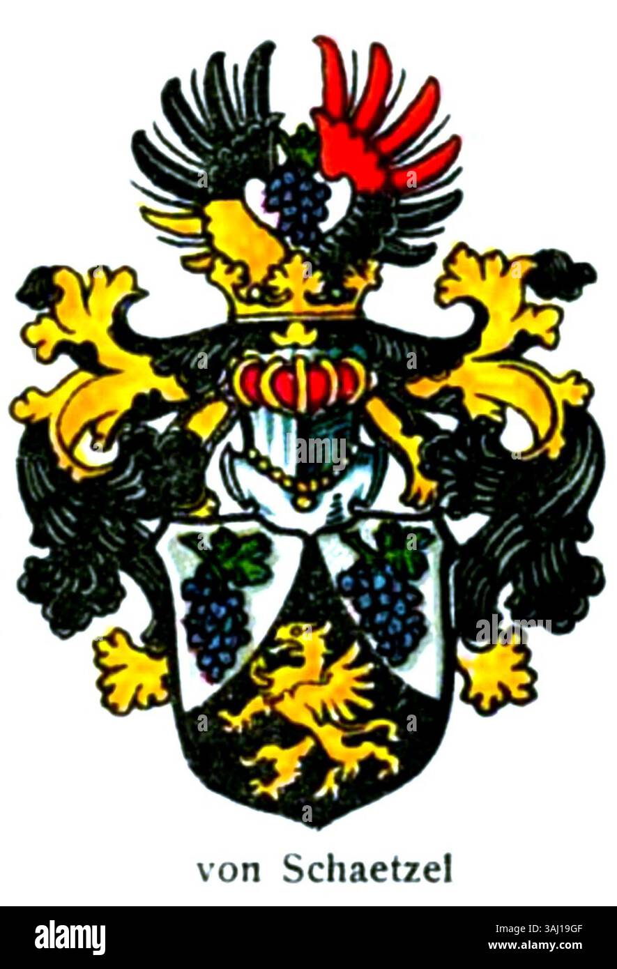 The 'Schaetzel-Wappen' from circa 1910 represents a coat of arms from ...