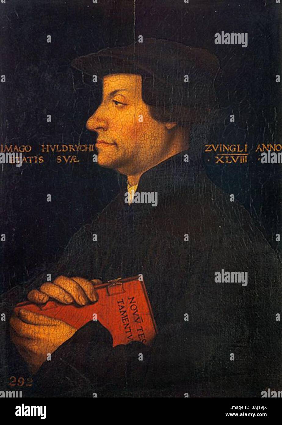 This portrait, created around 1550, depicts the Swiss reformer Huldrych ...