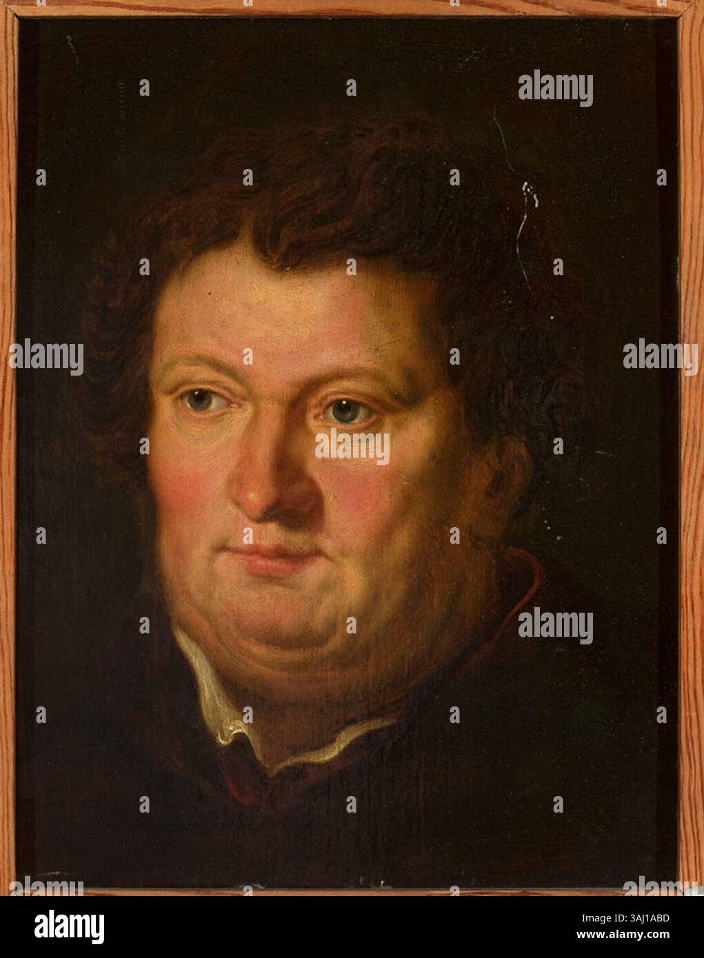 This 17th-century Flemish portrait, possibly by Peter Paul Rubens, depicts an obese man. The oil ...