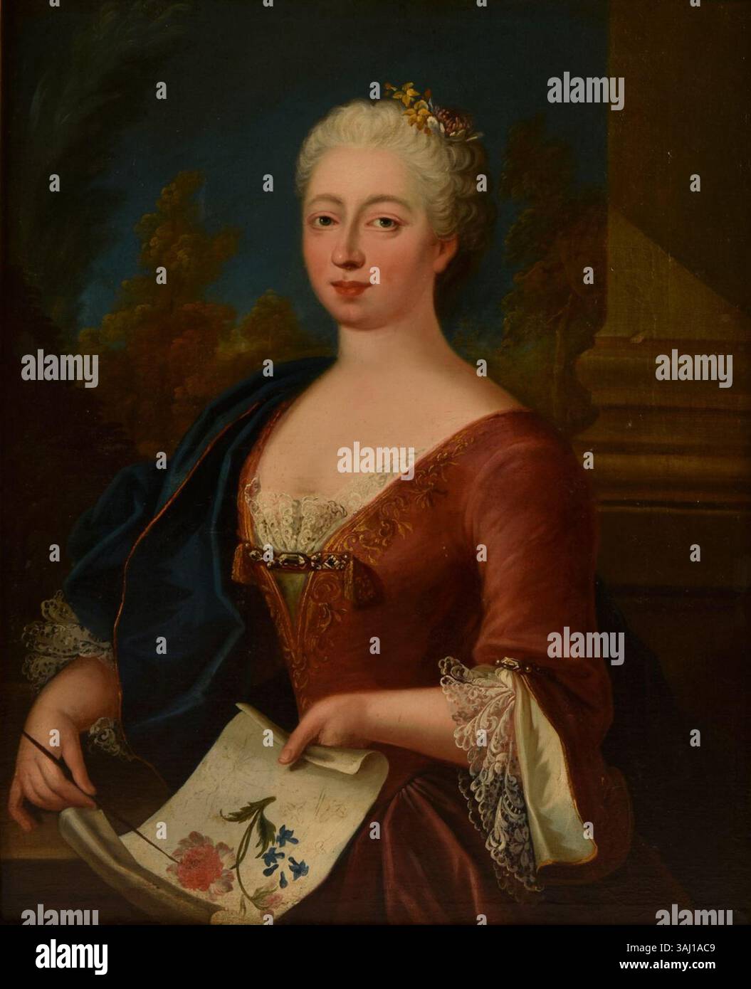 A French portrait painting from the early 18th century, depicting a ...