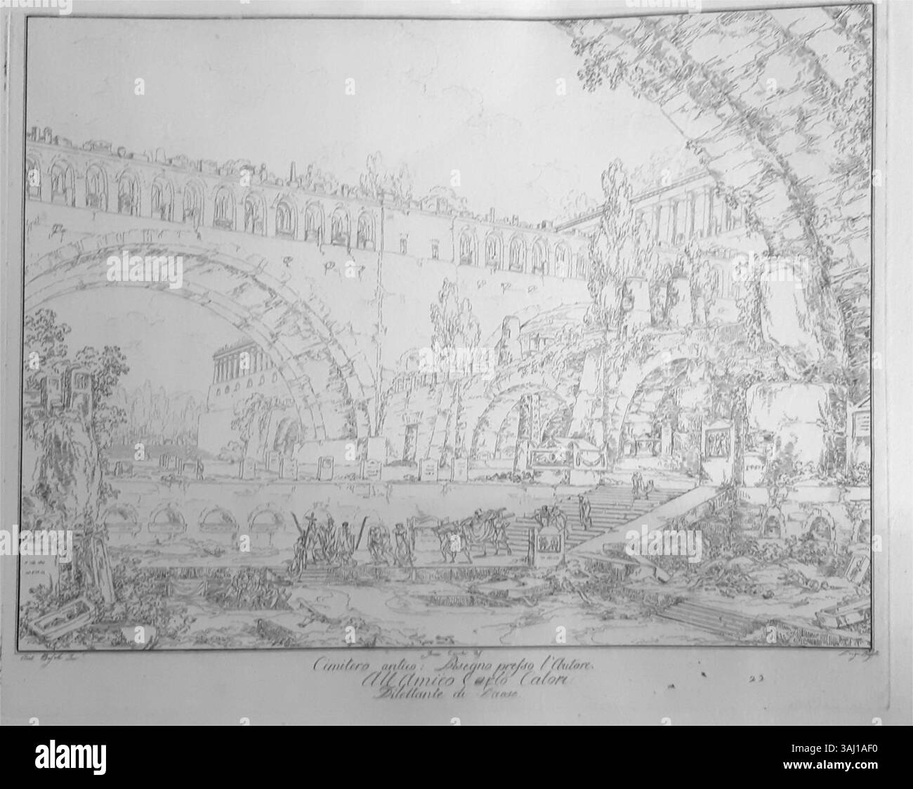 A lithograph by Antonio Basoli, created between 1800 and 1810 ...