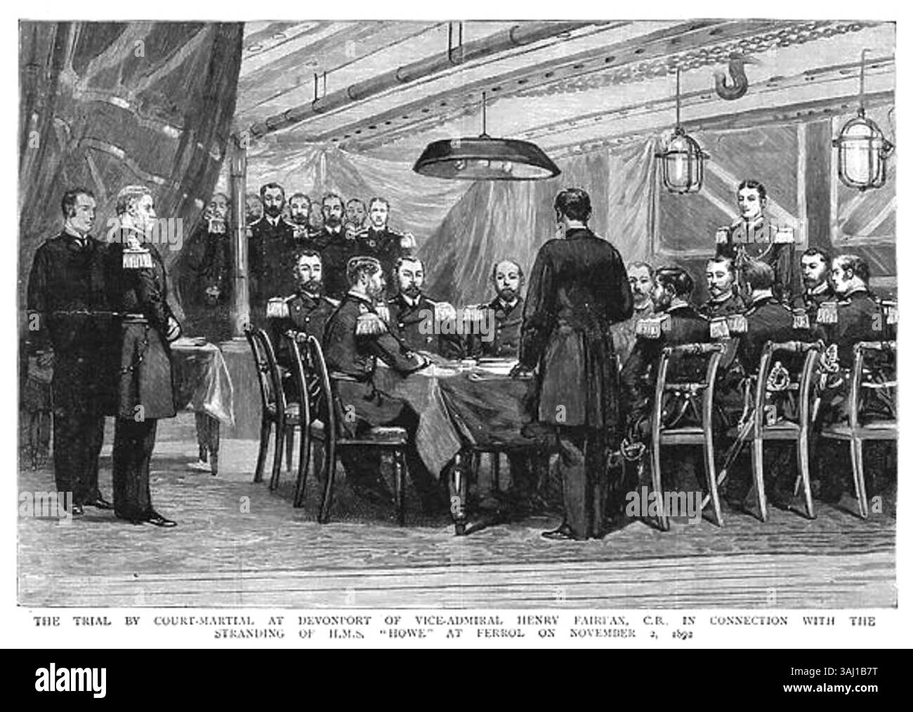 An illustration in The Graphic depicts the court-martial of Vice ...