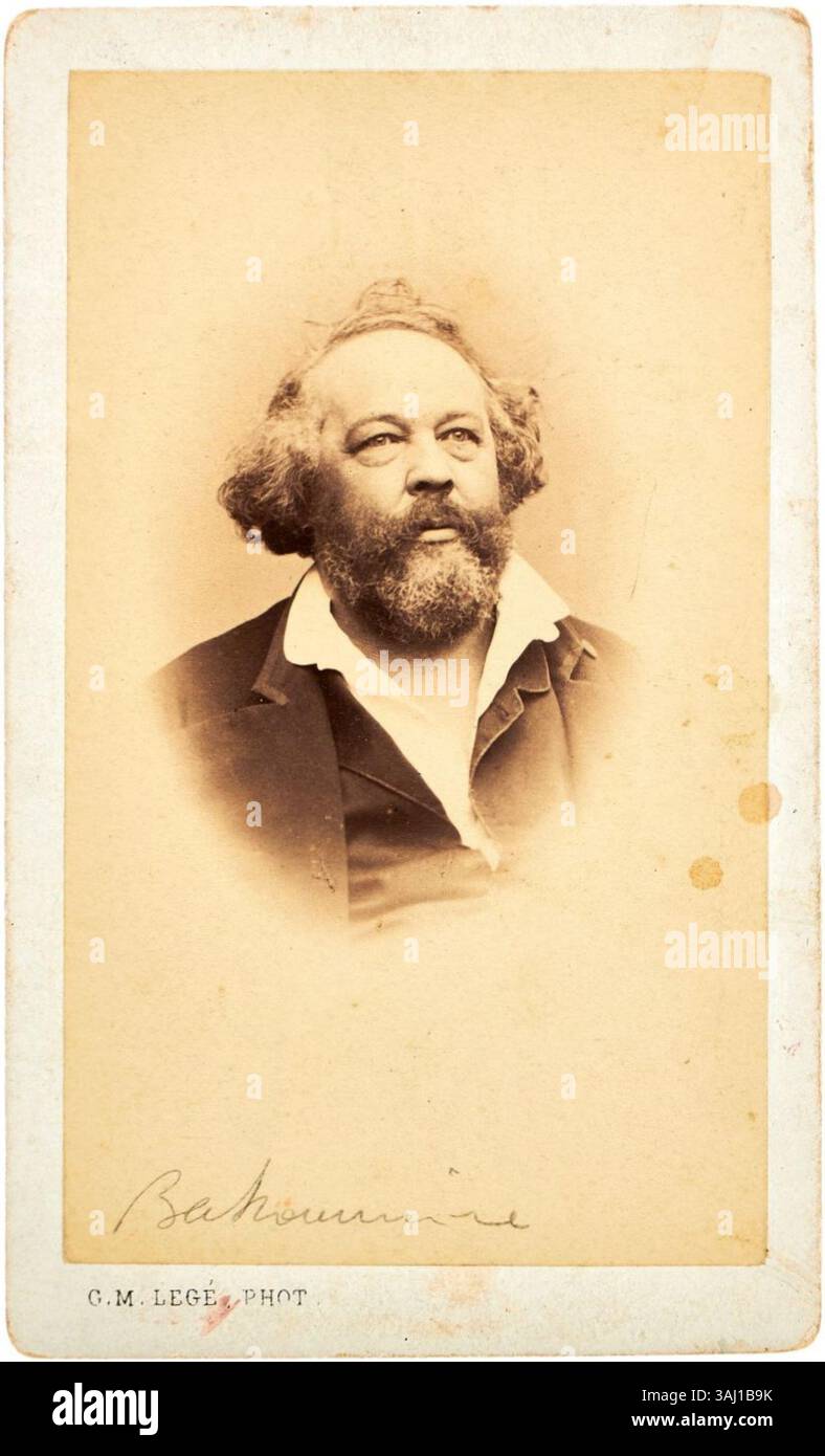 This albumen print photograph from the 1860s features Mikhail Bakunin ...