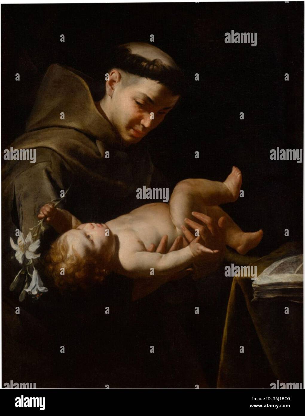 Bernardo Cavallino's oil painting, The Vision of Saint Anthony of Padua, created around 1645 ...