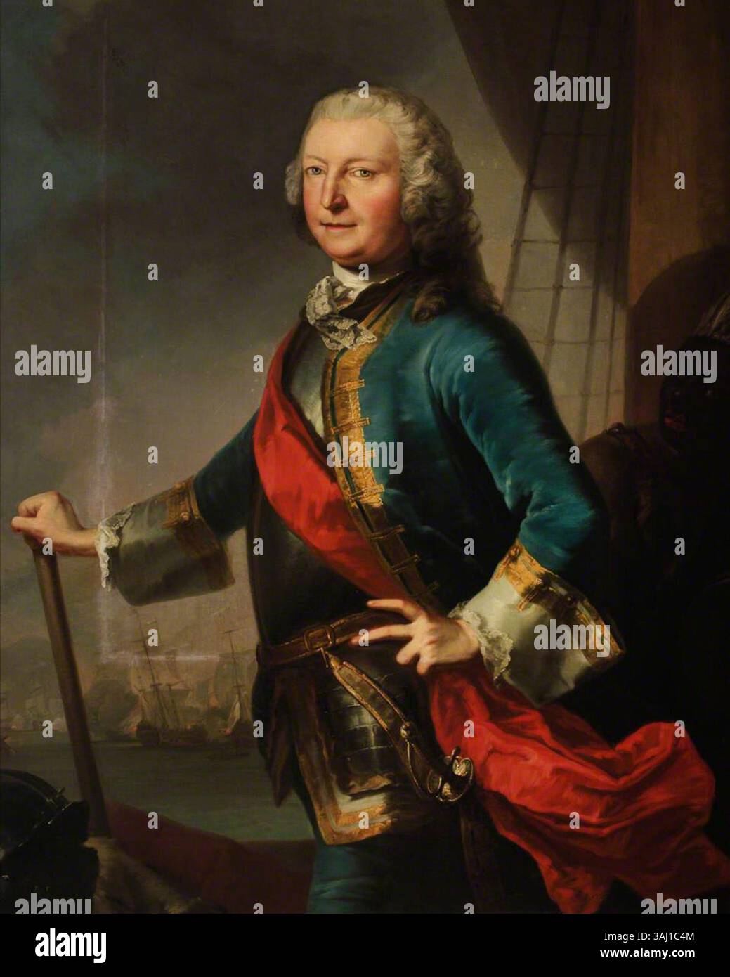 This 18th-century portrait depicts Lord George Anson (1697-1762), a ...