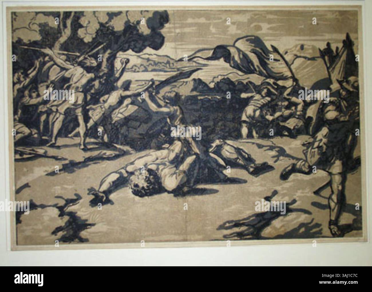 Ugo da Carpi’s 1510 print 'David and Goliath' illustrates the biblical ...
