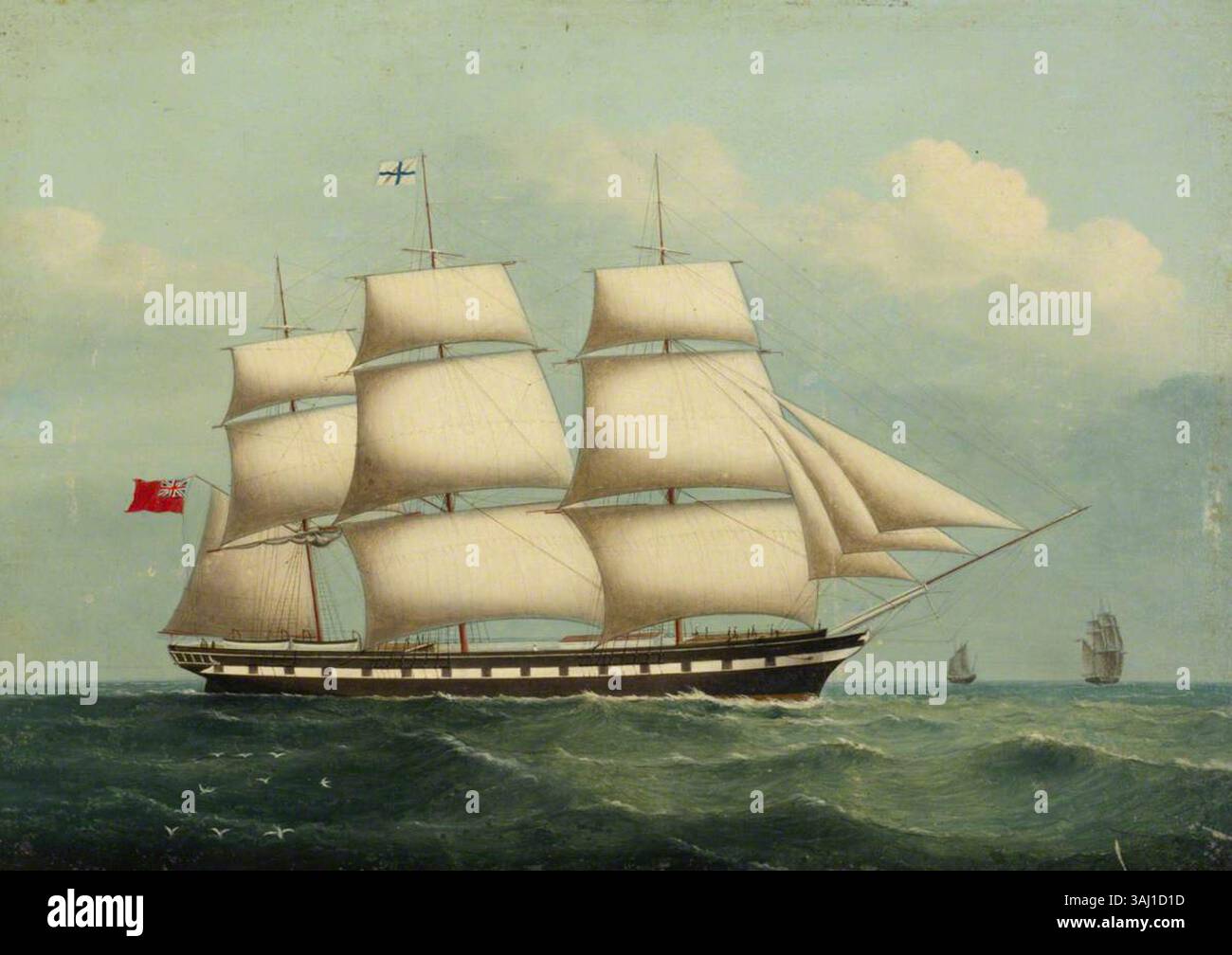 The painting 'The Ship Ellenborough' from the 19th century captures the ...