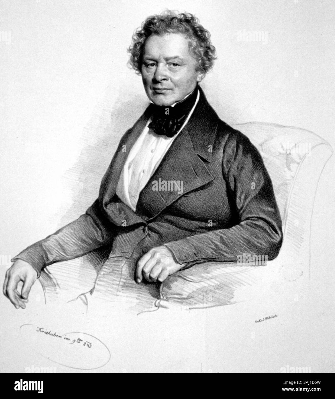 This lithograph from 1843 by Josef Kriehuber portrays August Kunzek, an ...