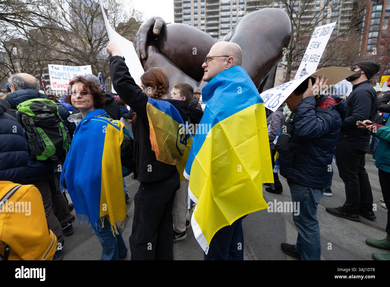 Large Hands Off demonstration against the Trump administration Boston ...