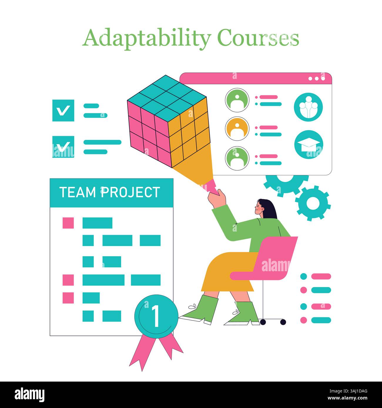 Teamwork learner Stock Vector Images - Alamy