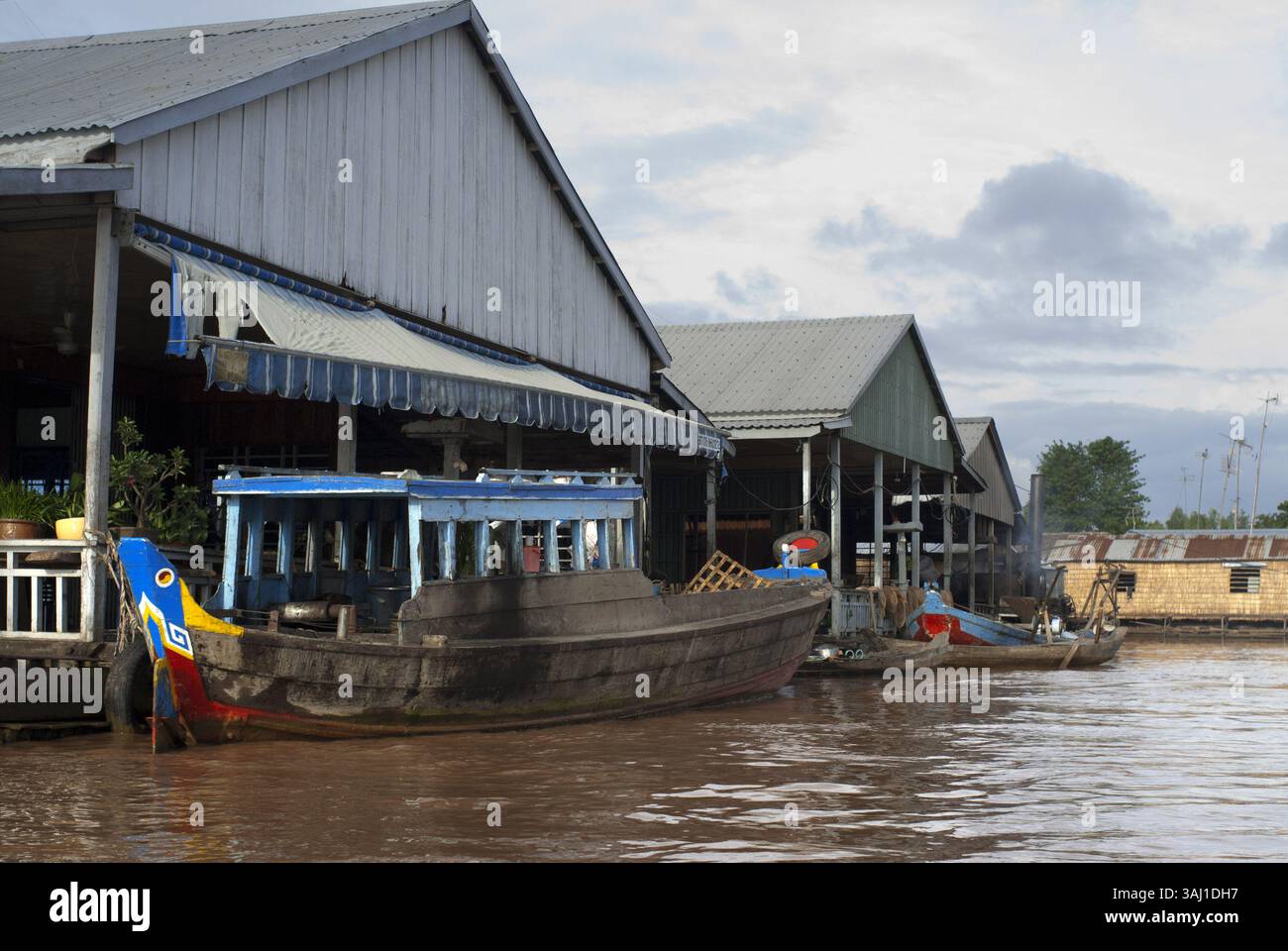 August 21, 2007 - Vietnam - Houses of the fish farm. Phong Dien, Mekong ...