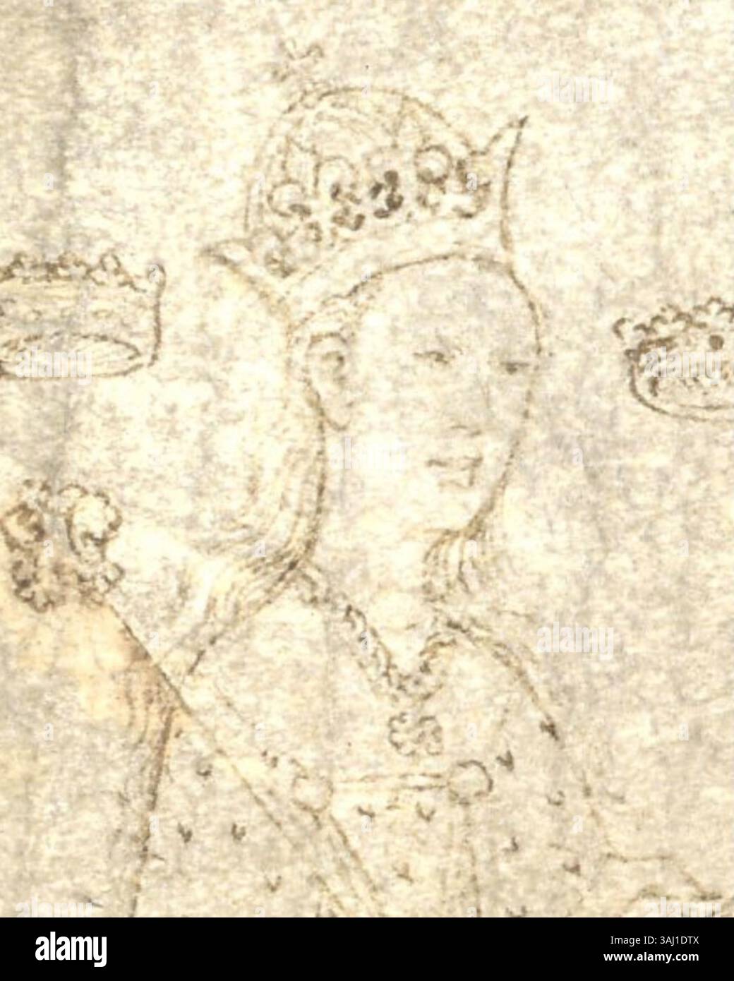 Drawing of Anne Neville from the Rous Roll, created around 1483 ...