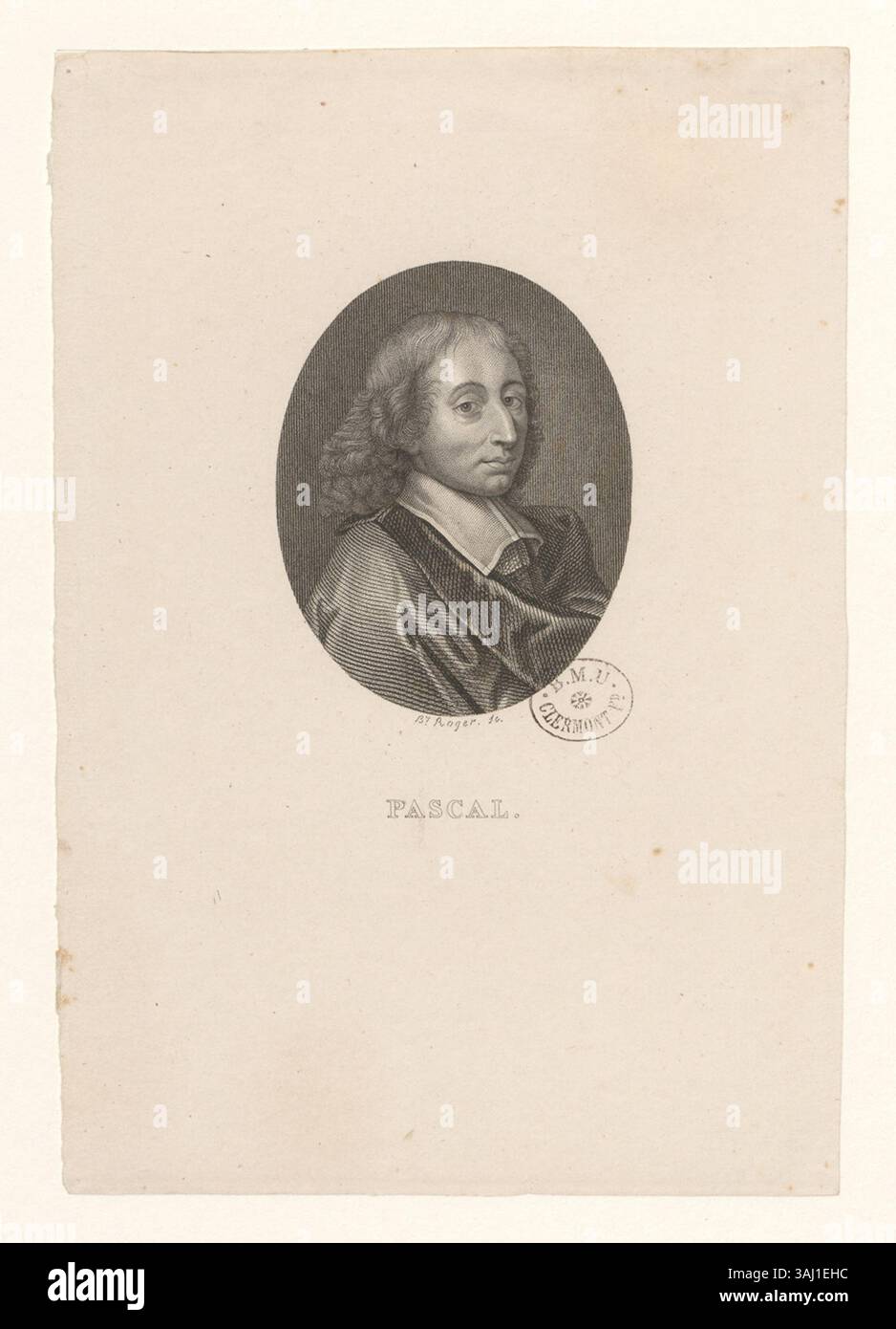 This intaglio print from the Boyer collection features Pascal, highlighting the French engraver ...