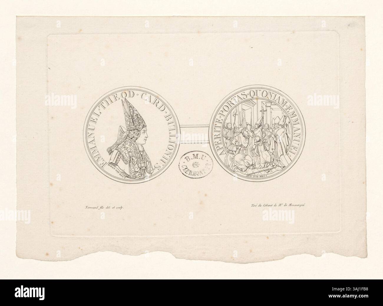 A medal print of Emmanuel Théodose de La Tour d'Auvergne, Cardinal de ...