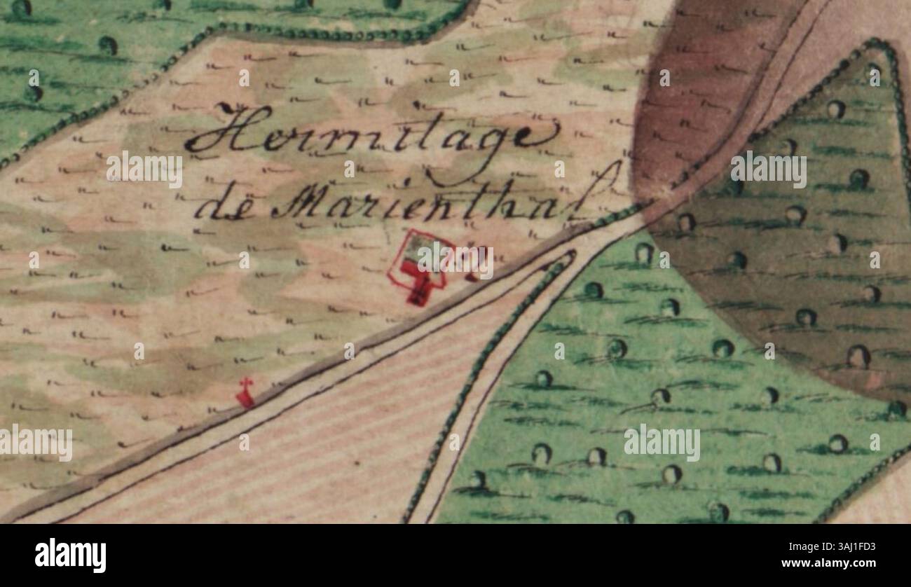 The Ferraris map of Klaushaff, created in 1777, shows the layout of the ...