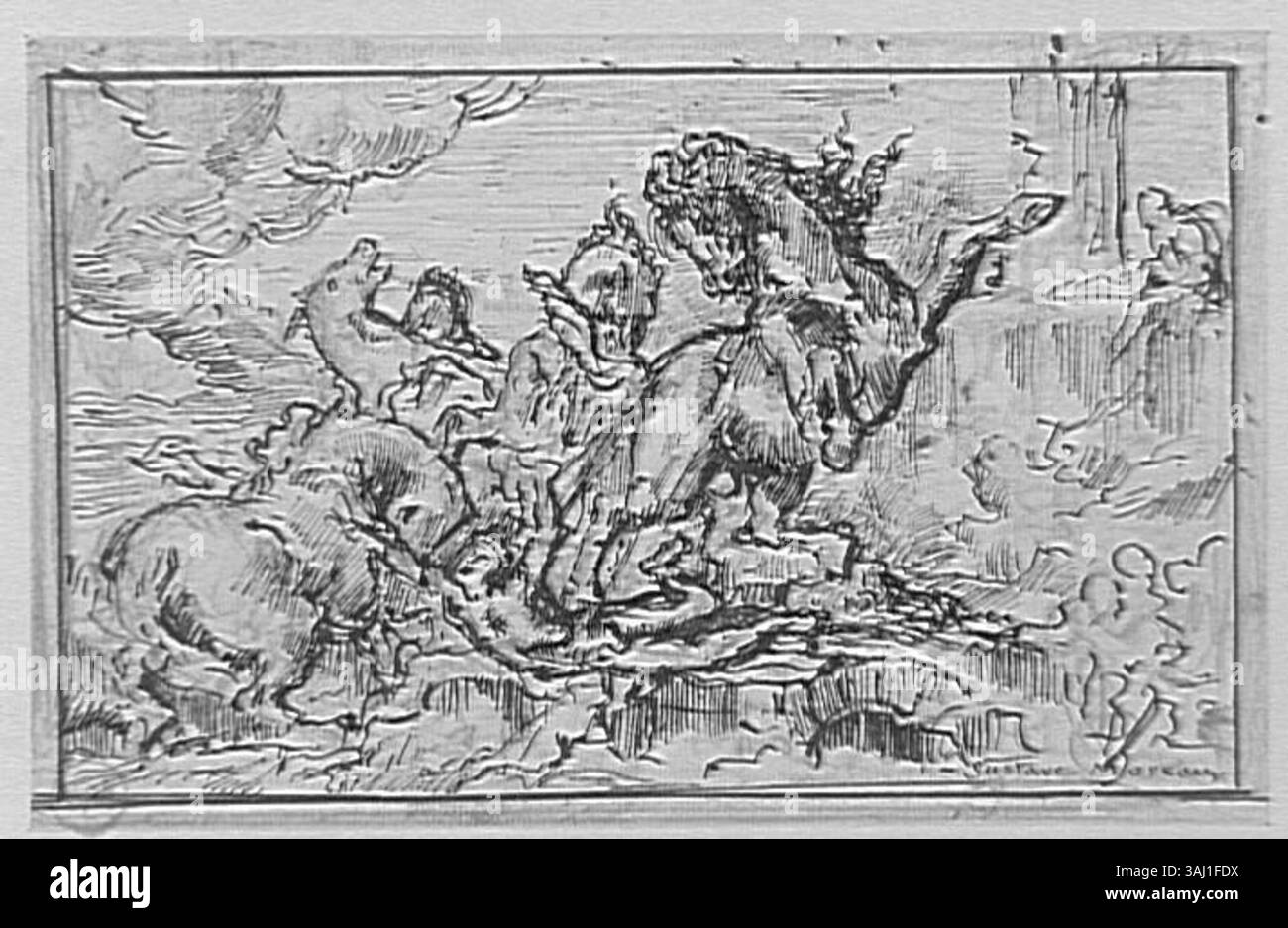 This study shows the mythical figure Diomedes being devoured by his ...
