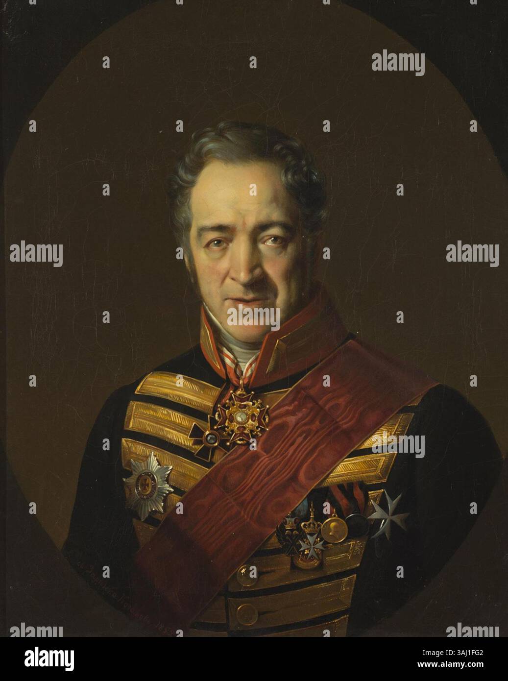 Portrait of Ivan Lazarev (1786-1858), painted in 1852. This oil on ...