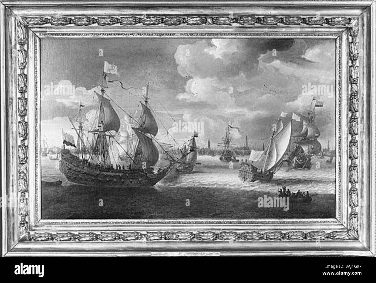 This anonymous Dutch painting from 1675 to 1700 depicts the IJ, the ...