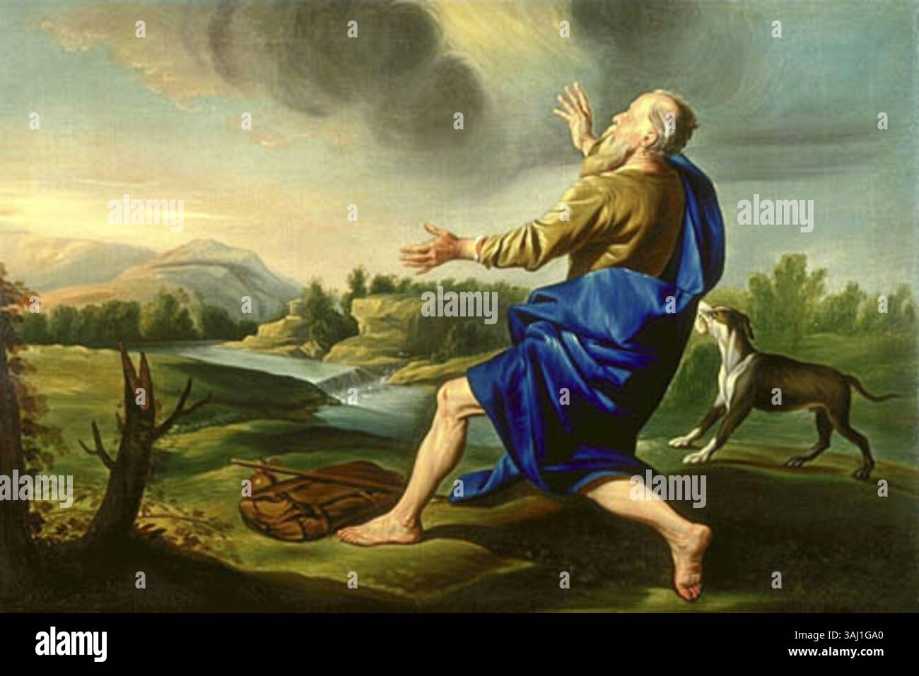 This 1825 oil painting by Joseph Légaré depicts Saint Roch receiving a ...