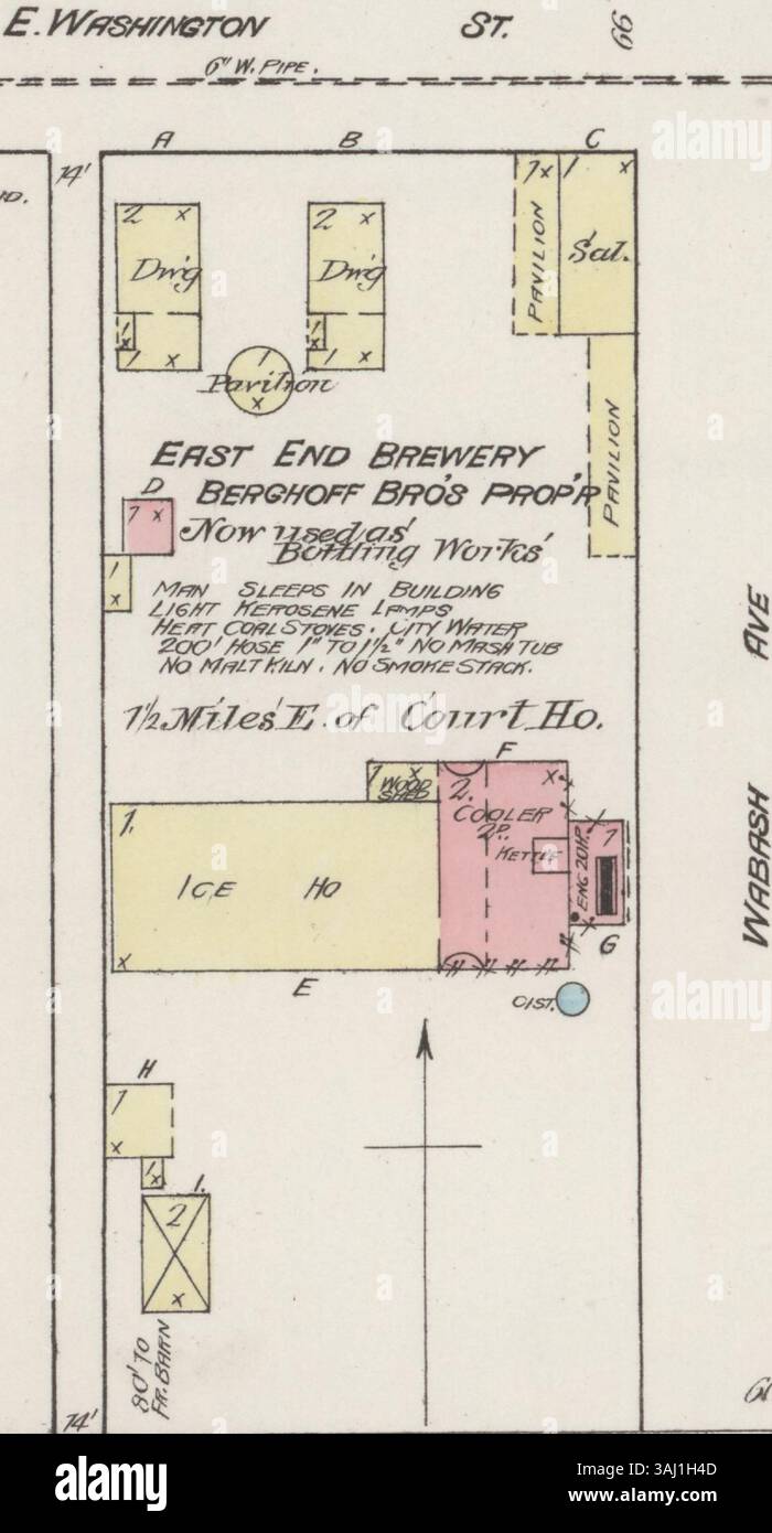 This 1885 Sanborn Fire Insurance map of Fort Wayne, Indiana, details ...