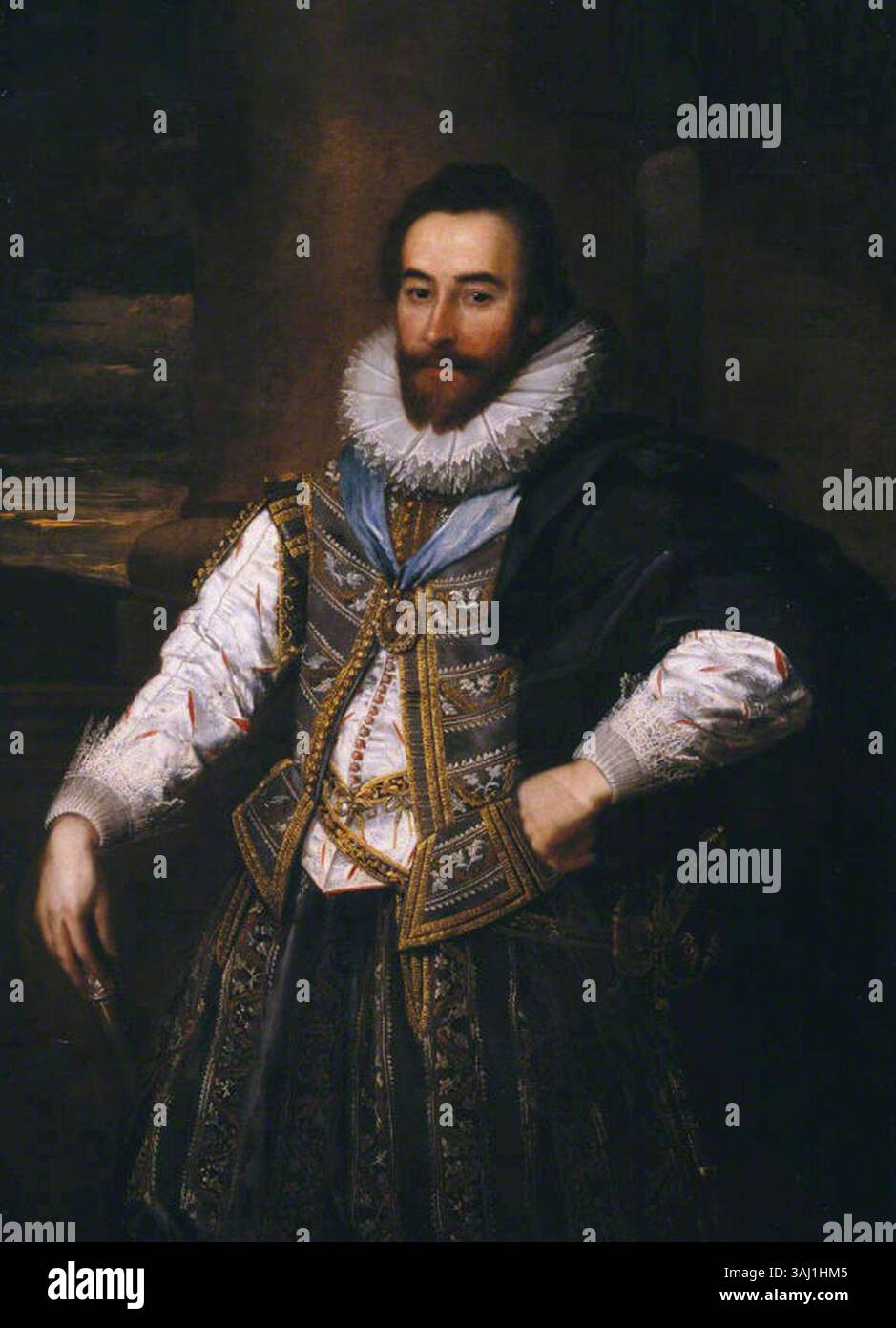 This portrait in the style of Anthony van Dyck depicts Robert Sidney ...