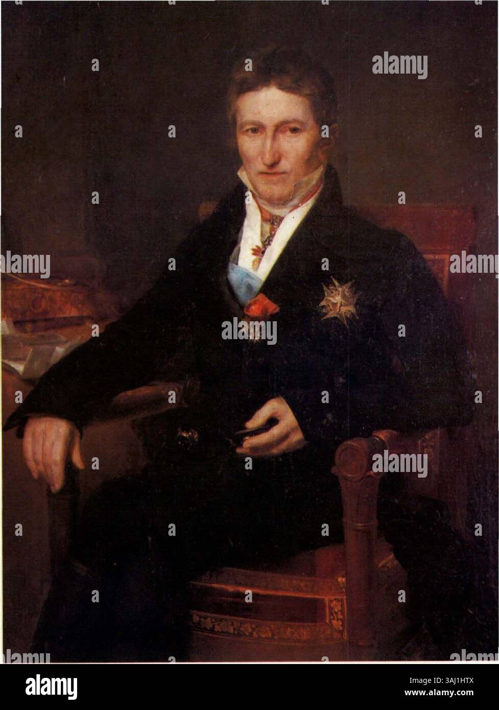 A portrait of Joseph, Comte de Villèle, painted by Jean-Sébastien ...