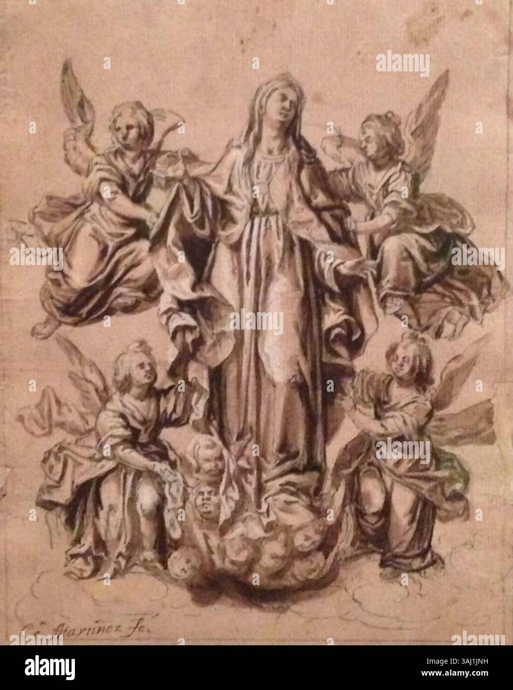 This preparatory drawing by Juan de Mesa was created for the altarpiece ...